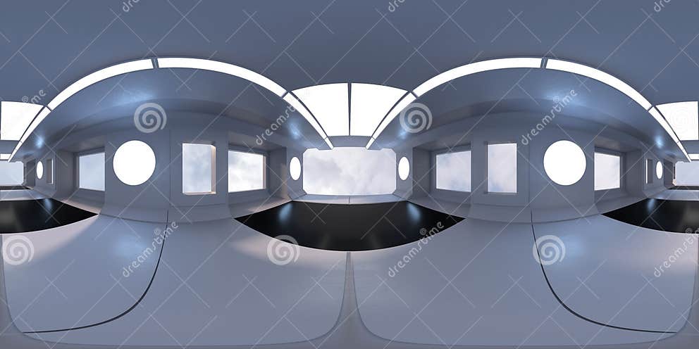 3d render. Futuristic HDRI stock illustration. Illustration of home ...