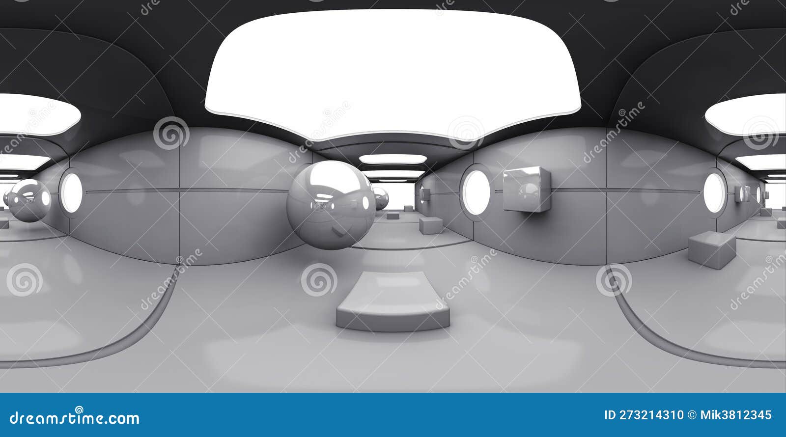 3d render. Futuristic HDRI stock illustration. Illustration of building ...