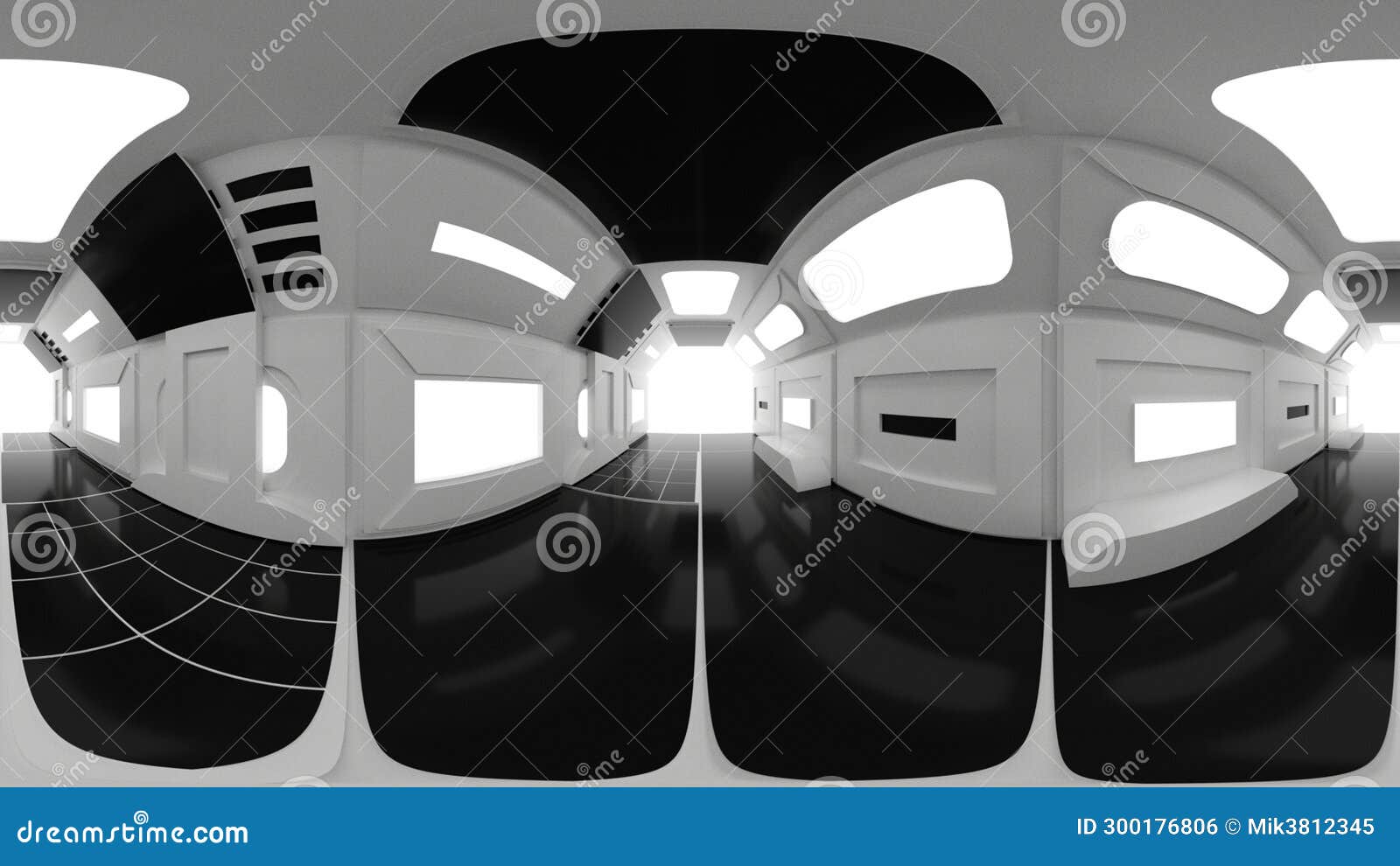 Futuristic panoramic HDRI stock illustration. Illustration of wall ...