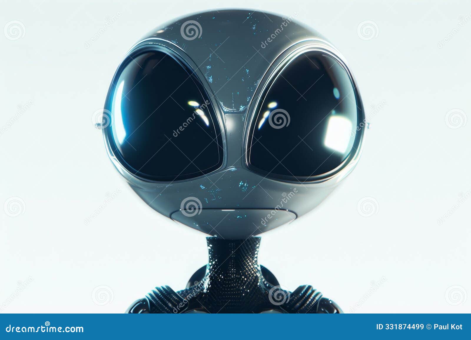 3D Render of a Futuristic Robot Head, Artificial Intelligence Concept ...