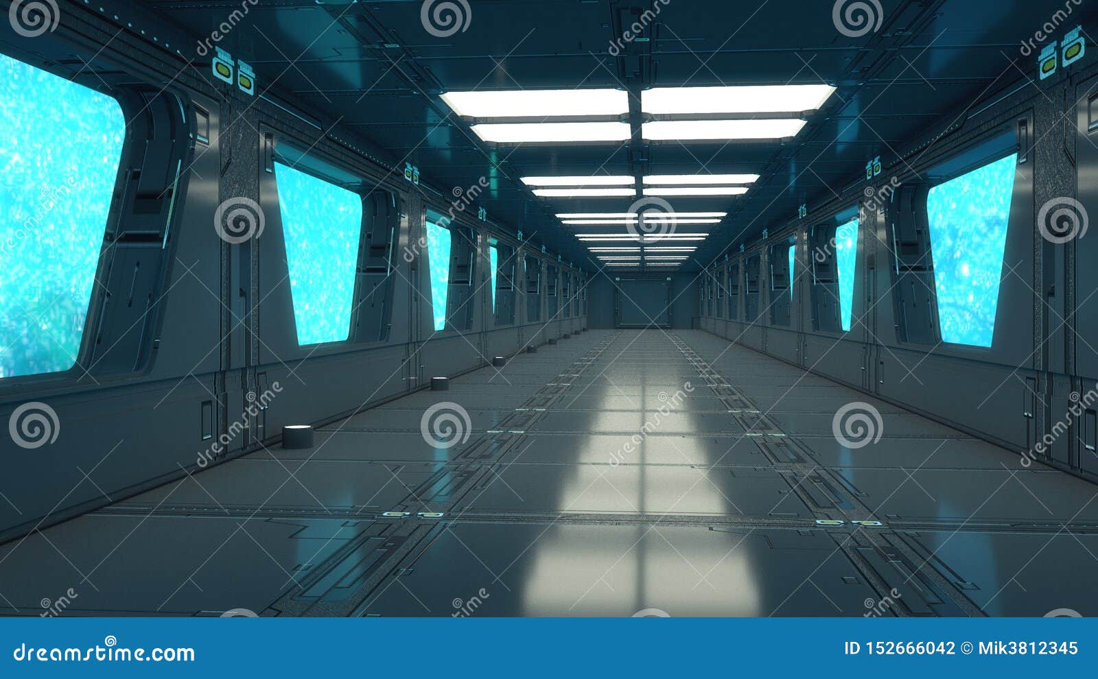Futuristic Hallway. Interior Concept Design Stock Illustration ...