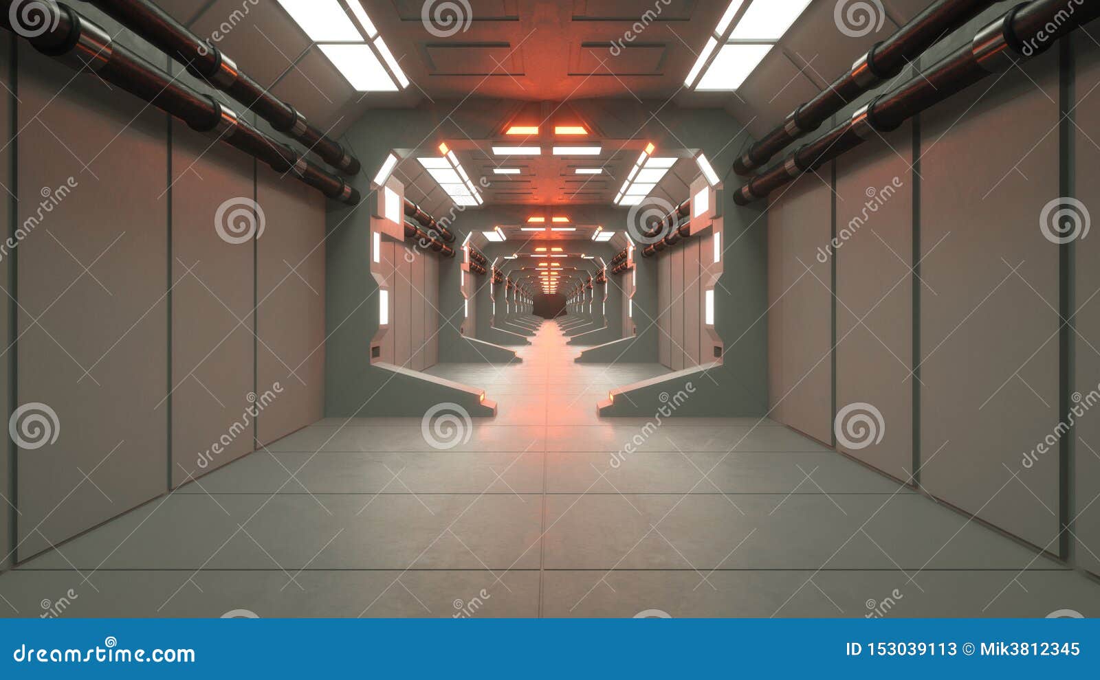 Futuristic Hallway. Interior Concept Design Stock Illustration ...