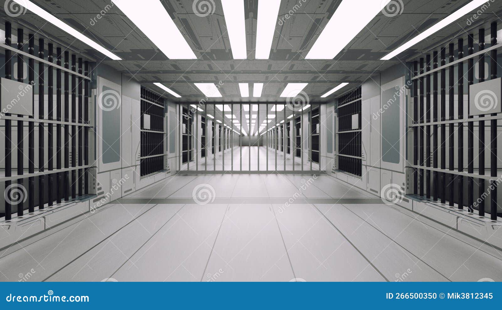 Futuristic and Scifi Jail Prison Stock Illustration - Illustration of ...
