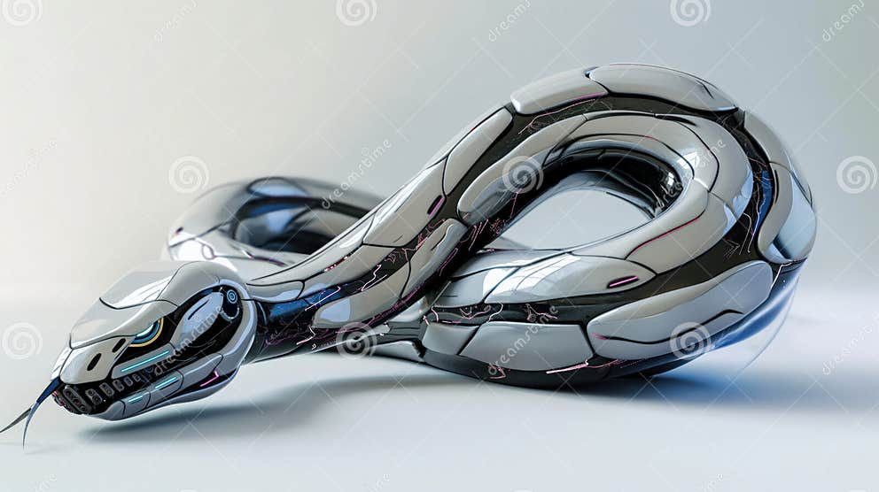 Futuristic Snake Robot Design Stock Illustration - Illustration of ...