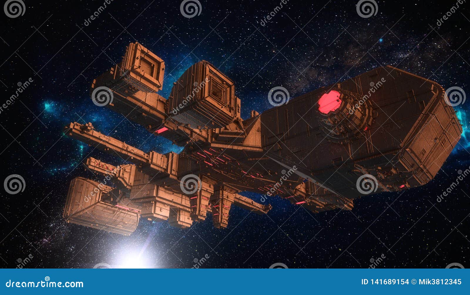 Futuristic Spaceship Concept Stock Illustration - Illustration of ...