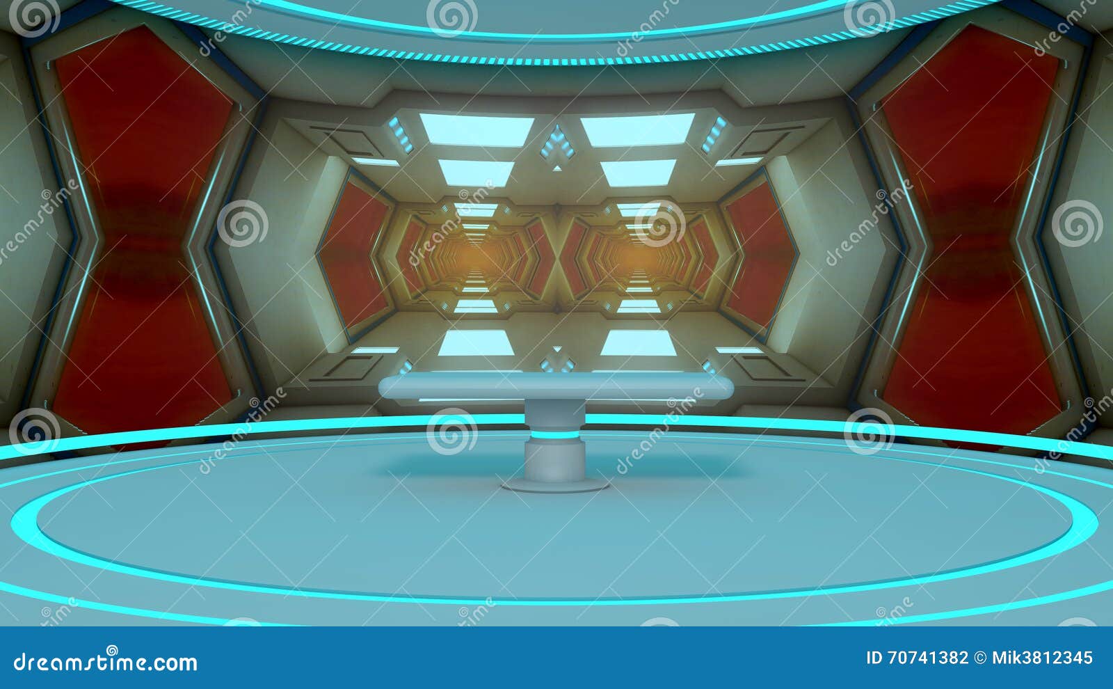 3d Render. Futuristic Spaceship Interior Stock Illustration ...