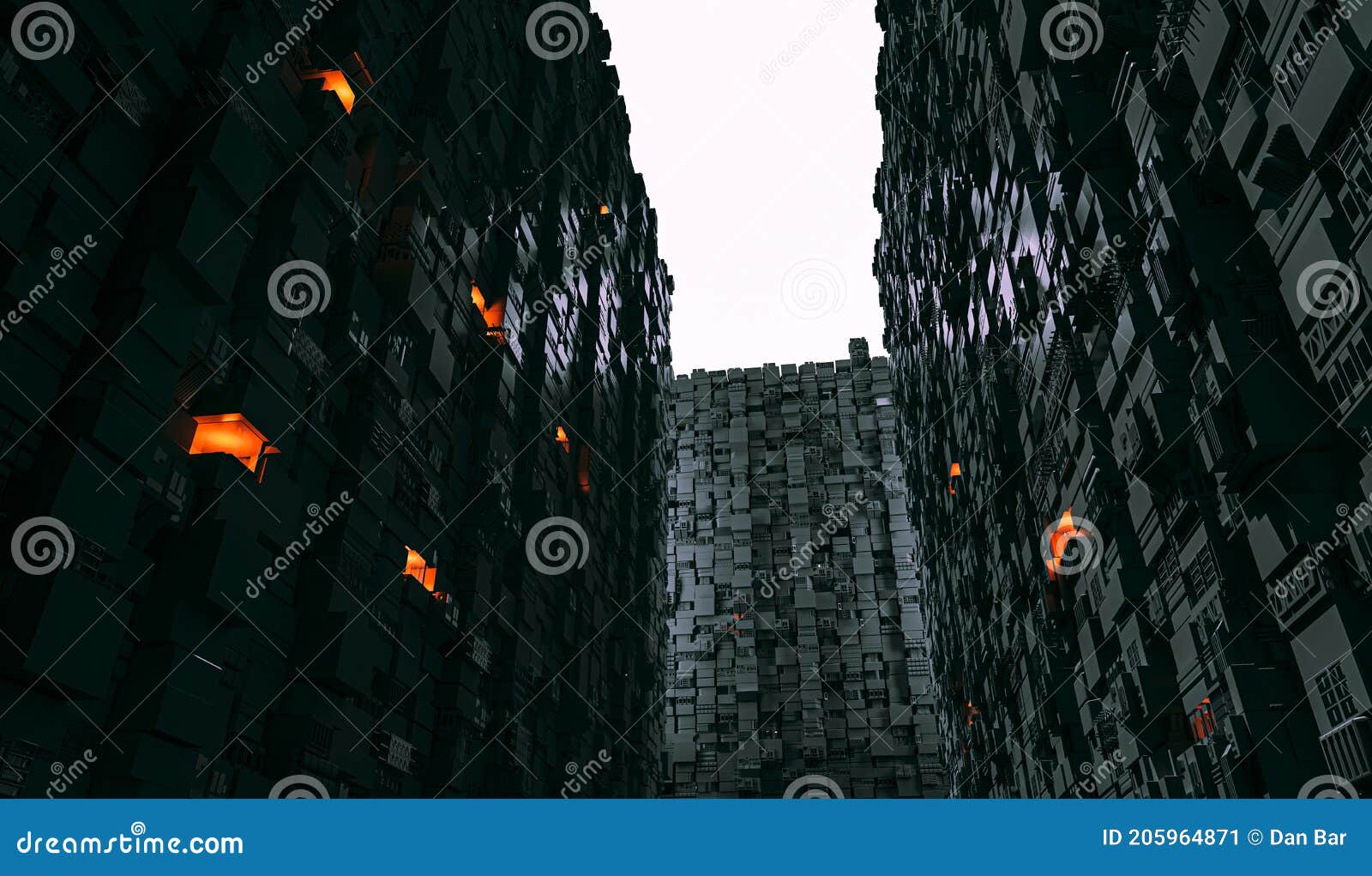 Futuristic wall stock illustration. Illustration of window - 205964871
