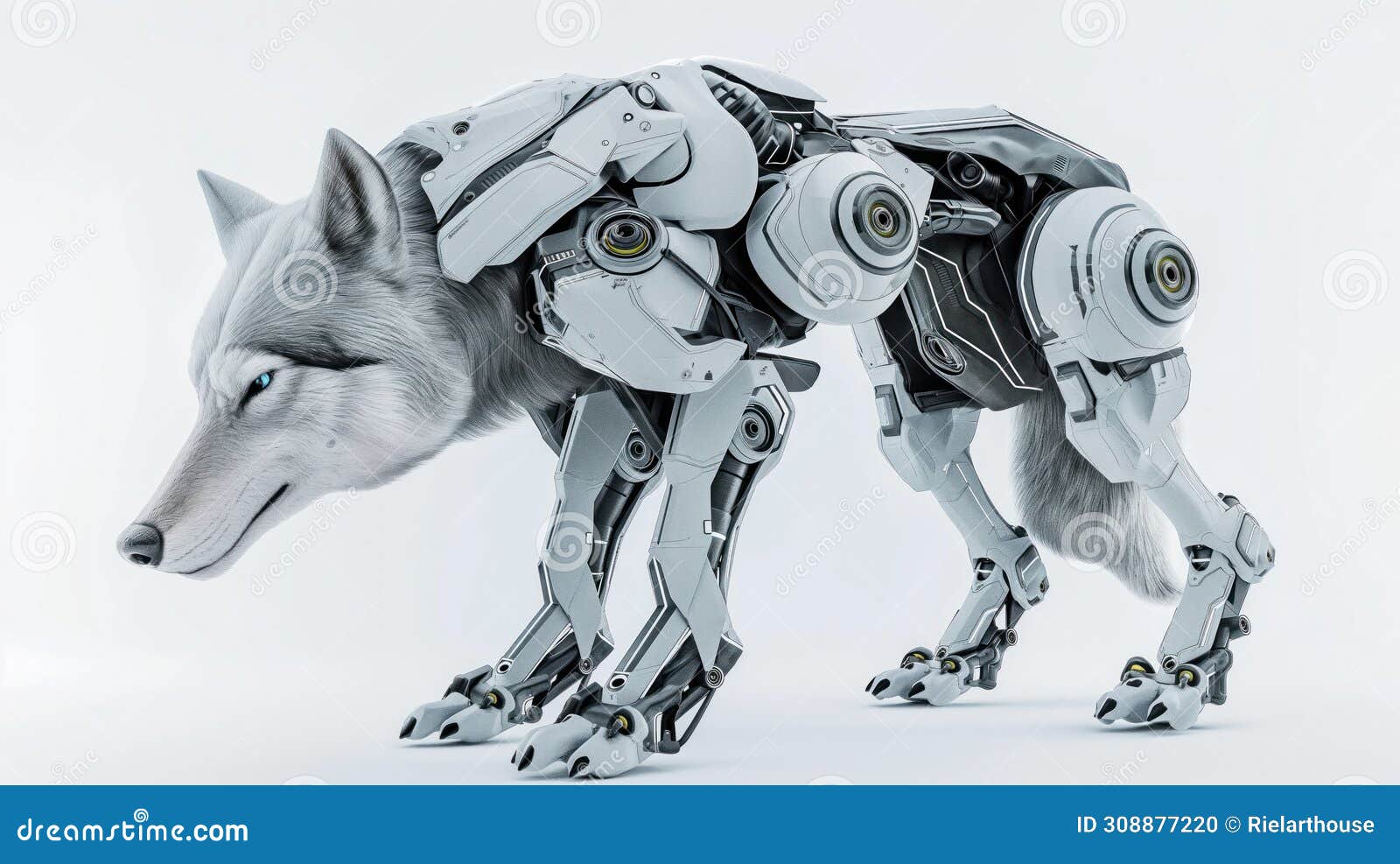 Futuristic Wolf Robot Design Stock Illustration - Illustration of ...