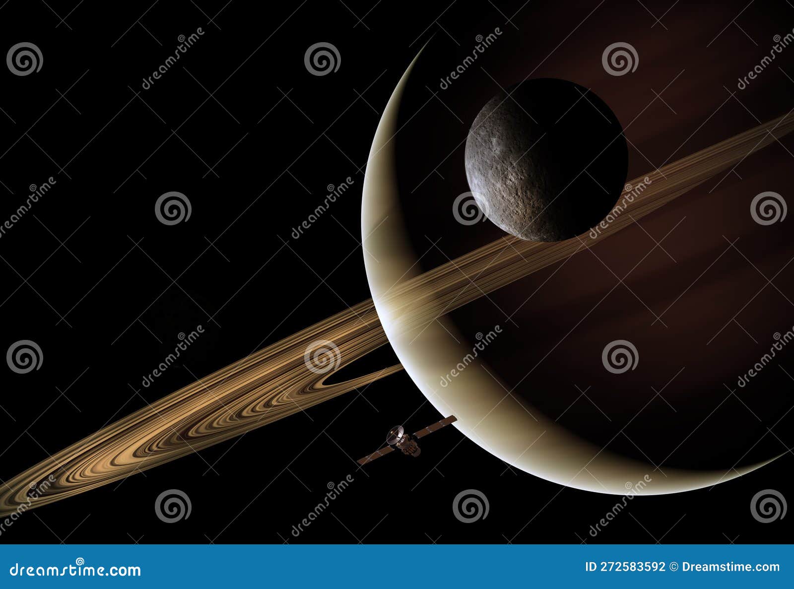 3D Render, Gas Giant Planet in Deep Space Stock Illustration ...