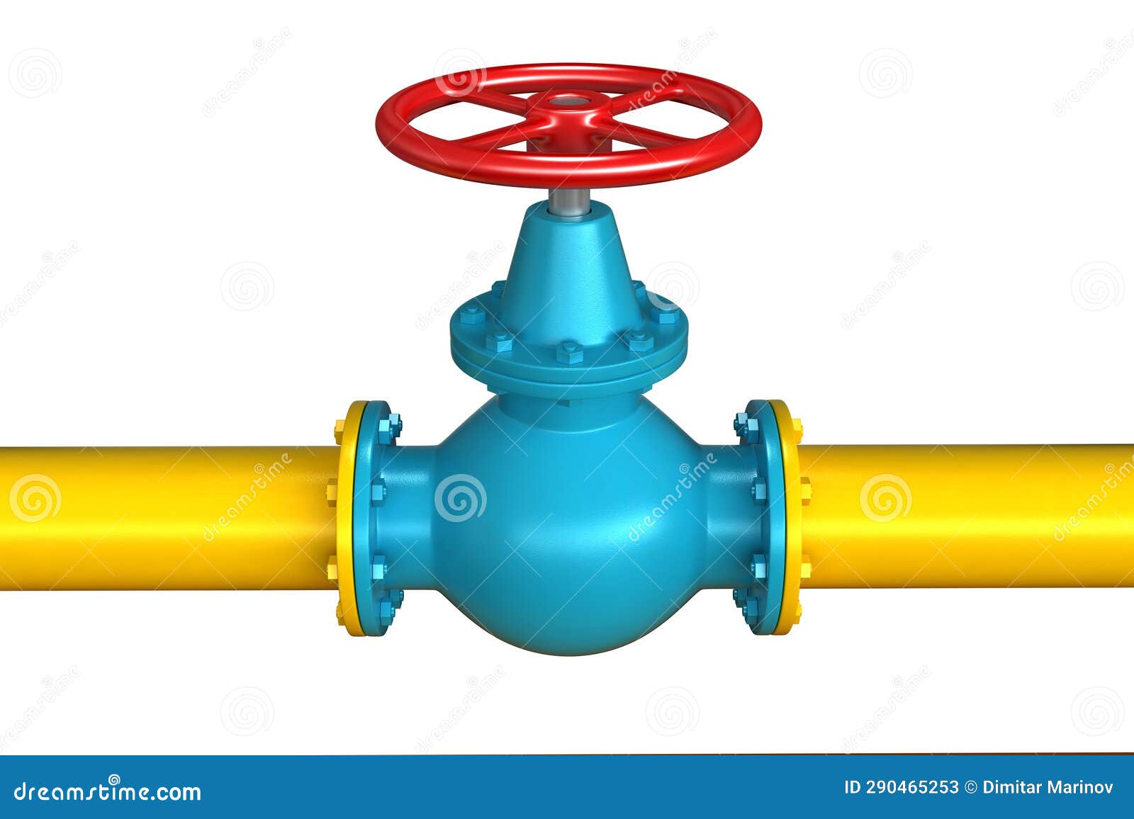 3d Render of Gas Tap with Pipeline Stock Illustration - Illustration of ...