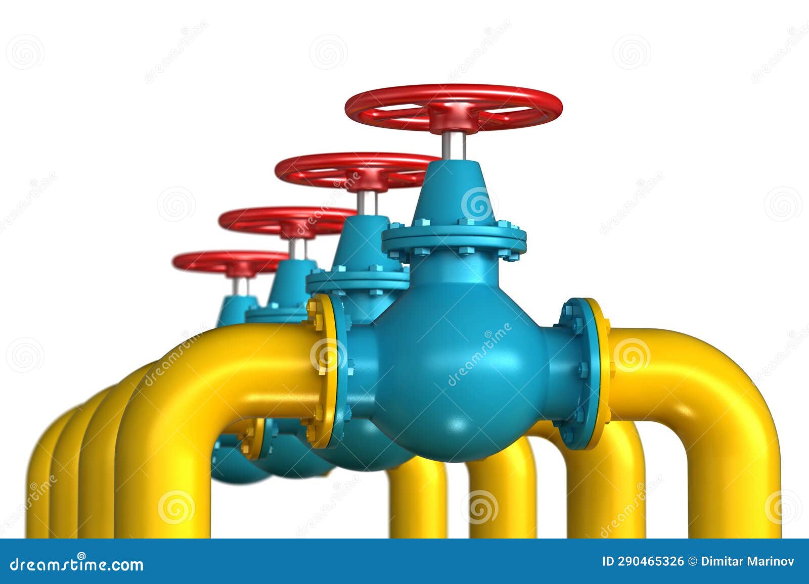 Gas Taps With Pipelines Stock Photo | CartoonDealer.com #290465298