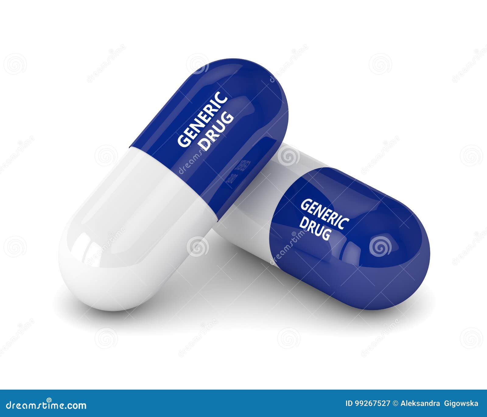3D Render of Generic Pills Over White Stock Illustration - Illustration ...