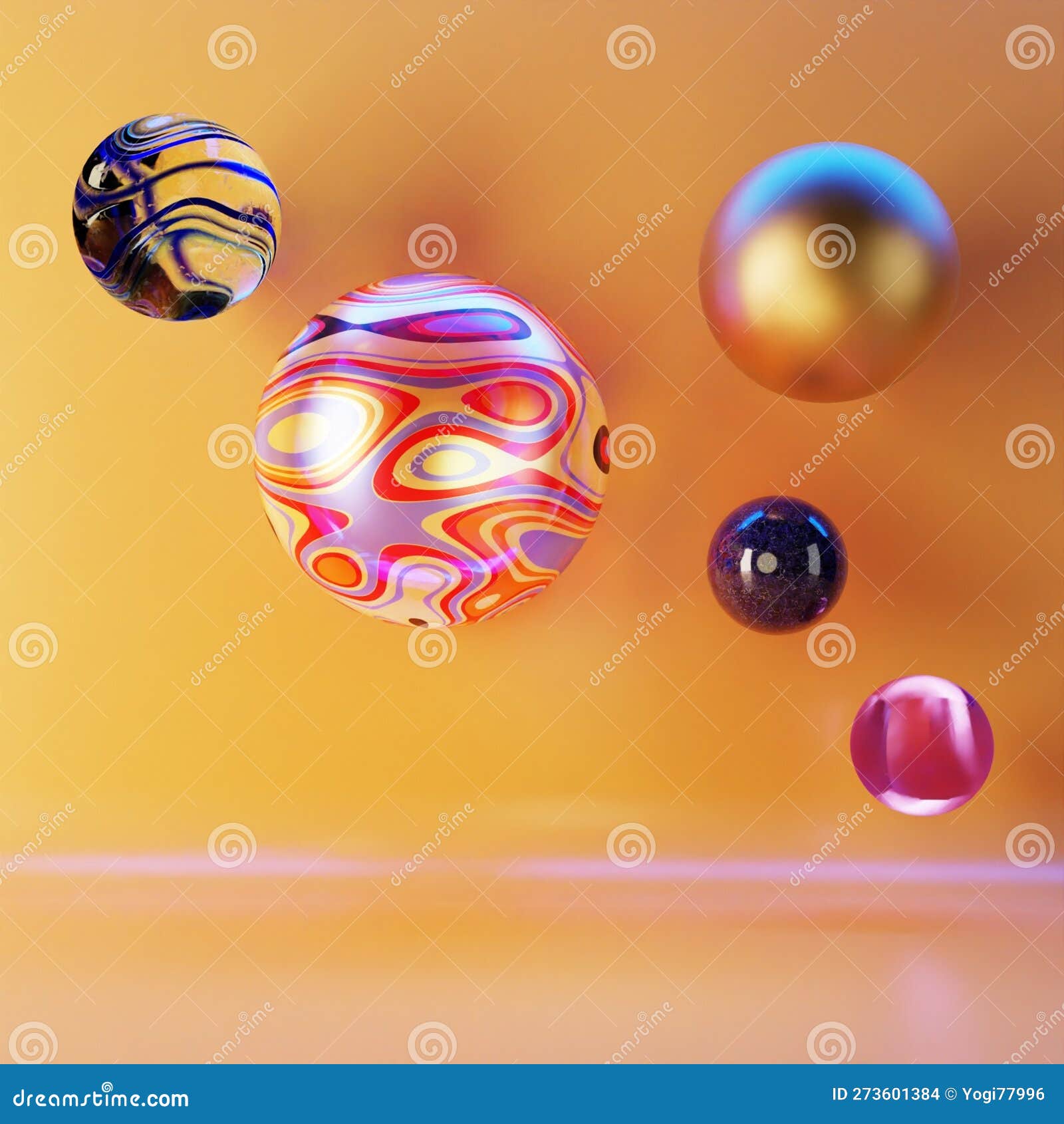 Geometric Abstract Composition of Spherical Shapes. 3d Render Stock ...