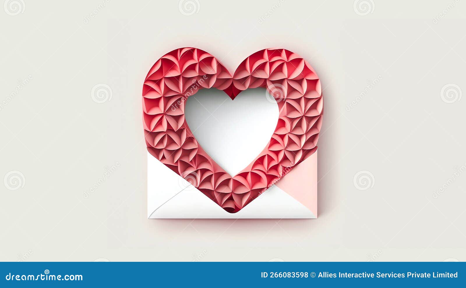 3D Render, Geometric Heart Shape Inside Stock Illustration ...