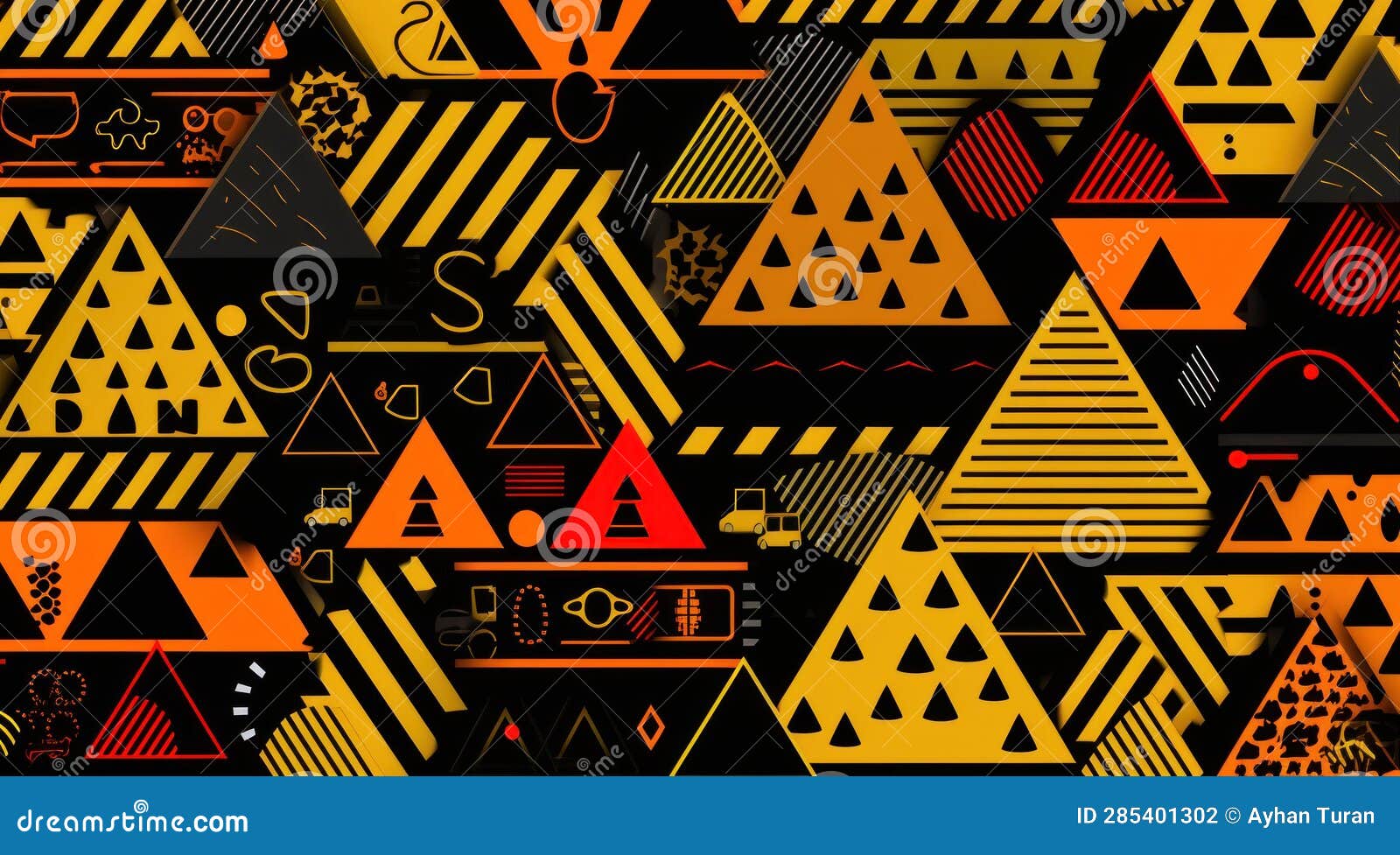 3d Render Geometric Shape , Horror Background Stock Illustration ...