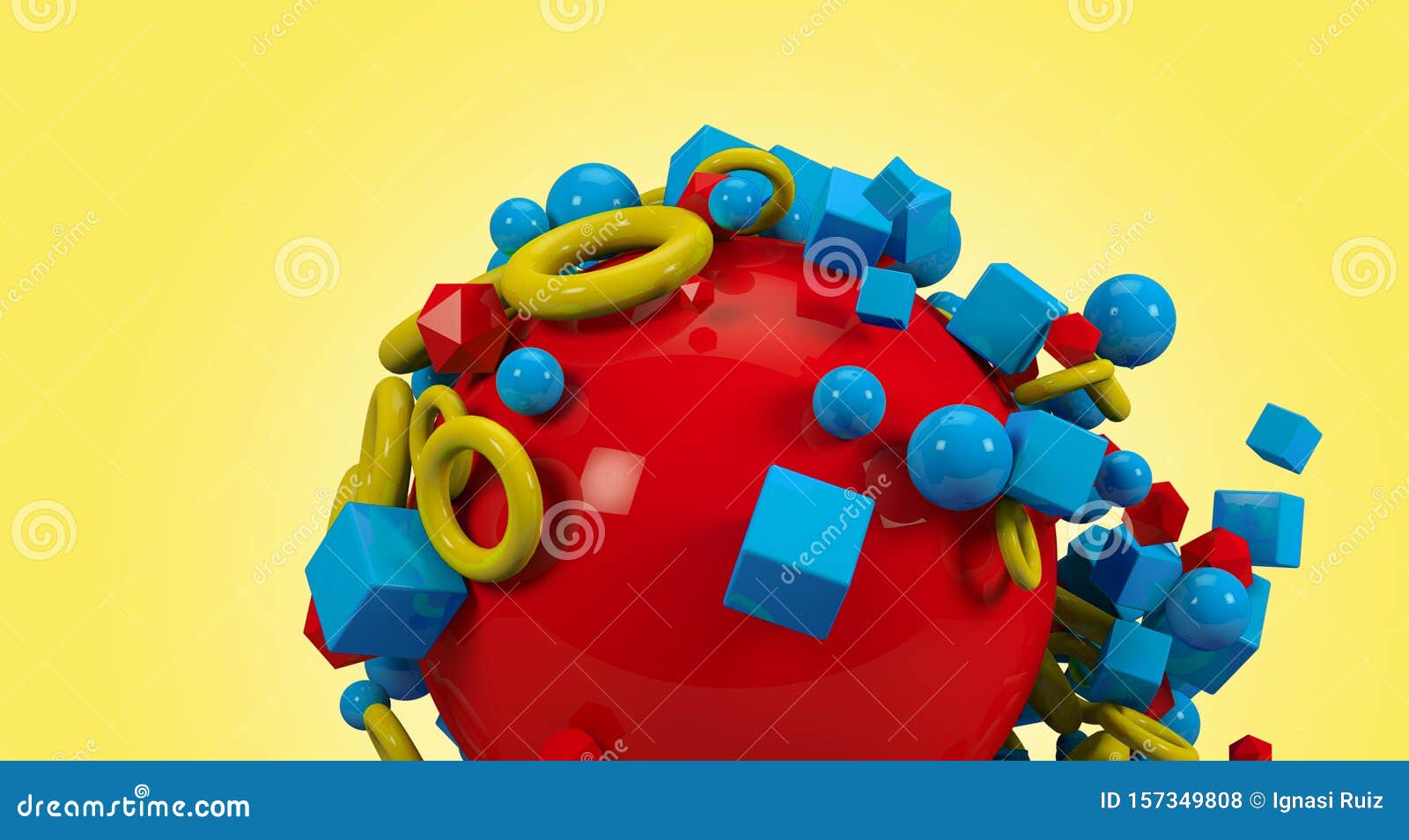 3D Render of Geometric Shapes. Stock Illustration - Illustration of ...