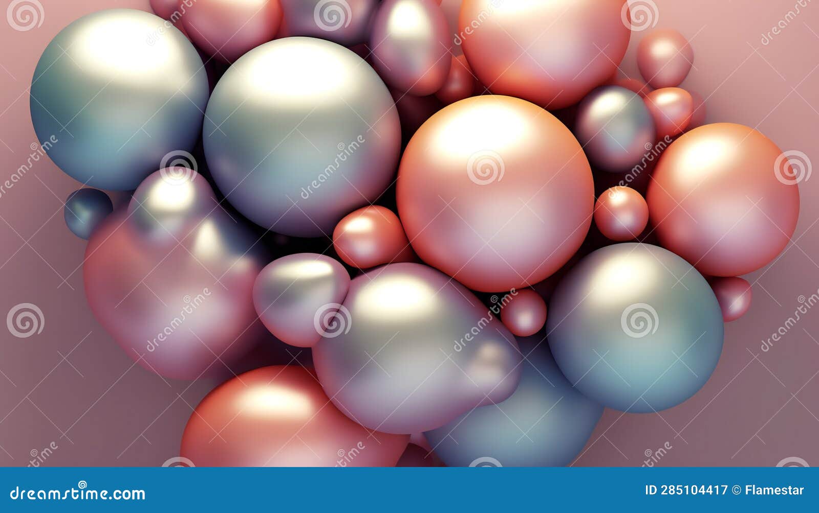 3D Render of Geometric Shapes, Spheres with Pastel Colours Stock ...