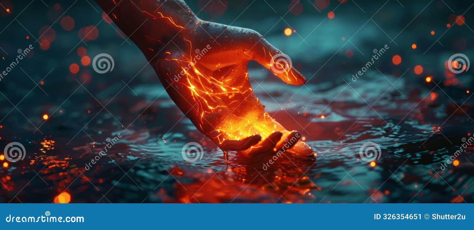 3D Render Gigantic Hand Reaching Out from the Ground Offering a Helping ...