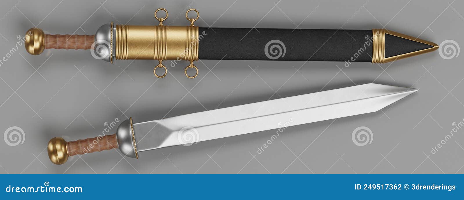 3D Render Of Gladius Sword Stock Image | CartoonDealer.com #249864703