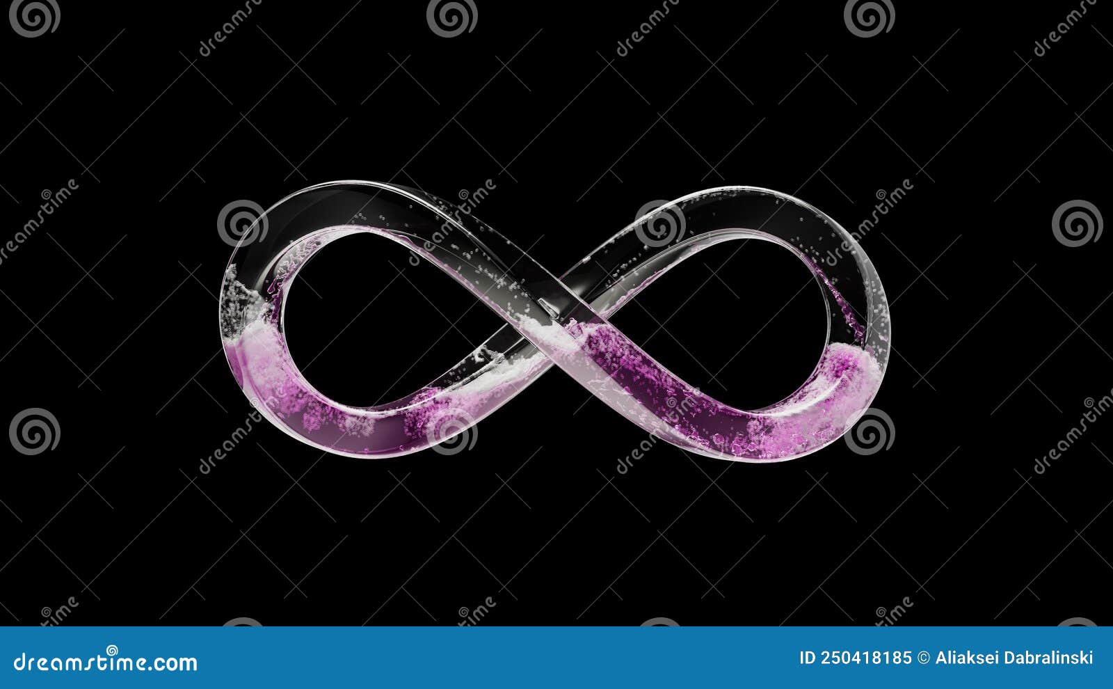 3d Render Glass Infinity Inside Pink Liquid with Foam with Alpha ...