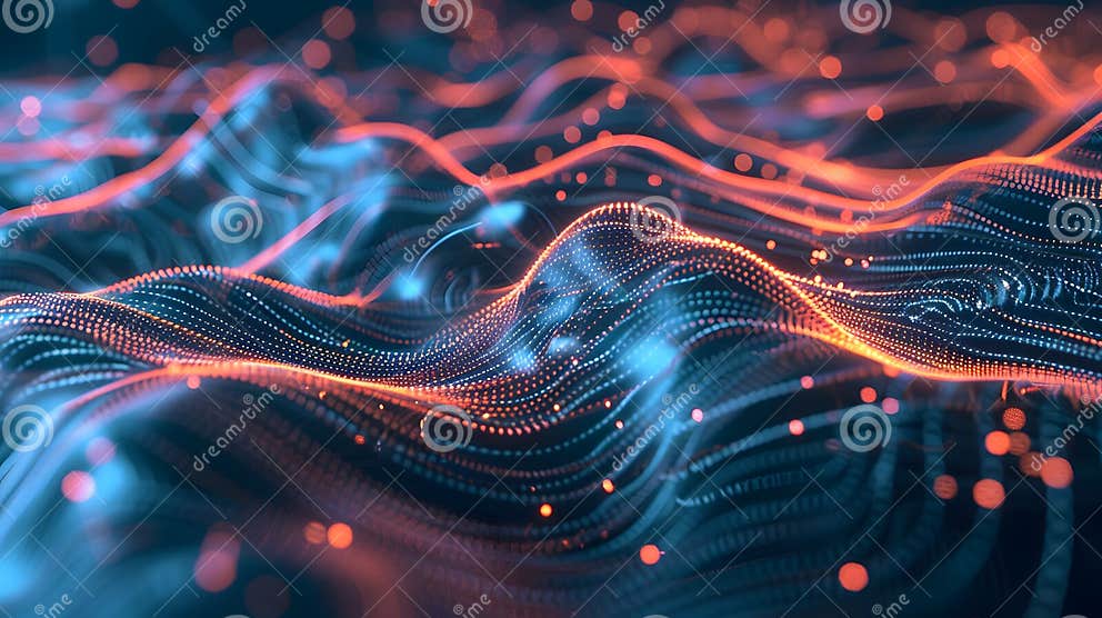 3D Render of Glowing Data Flow in Abstract Digital Landscape - AI ...