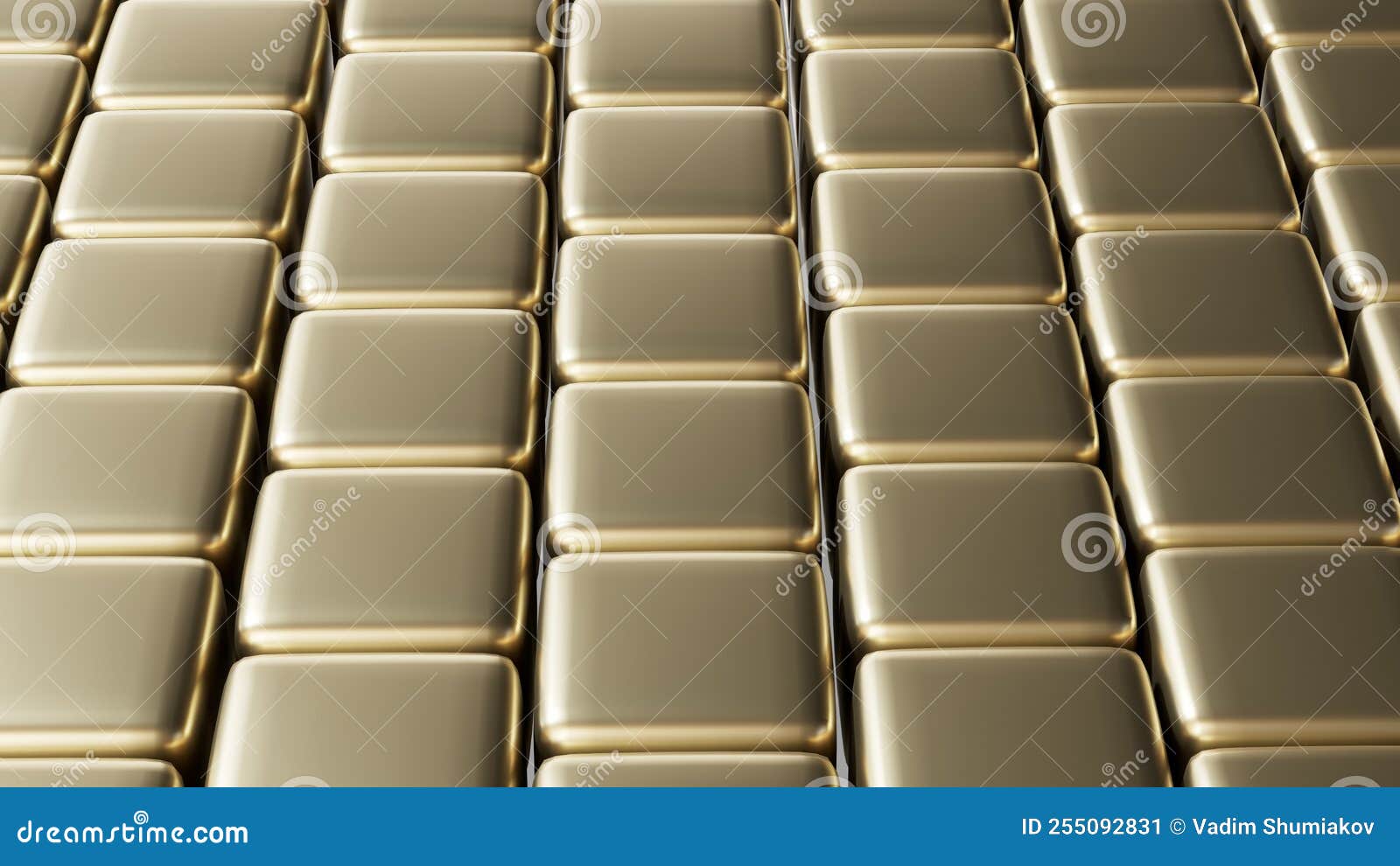 3d Render Gold Abstract Shape Stock Illustration - Illustration of ...