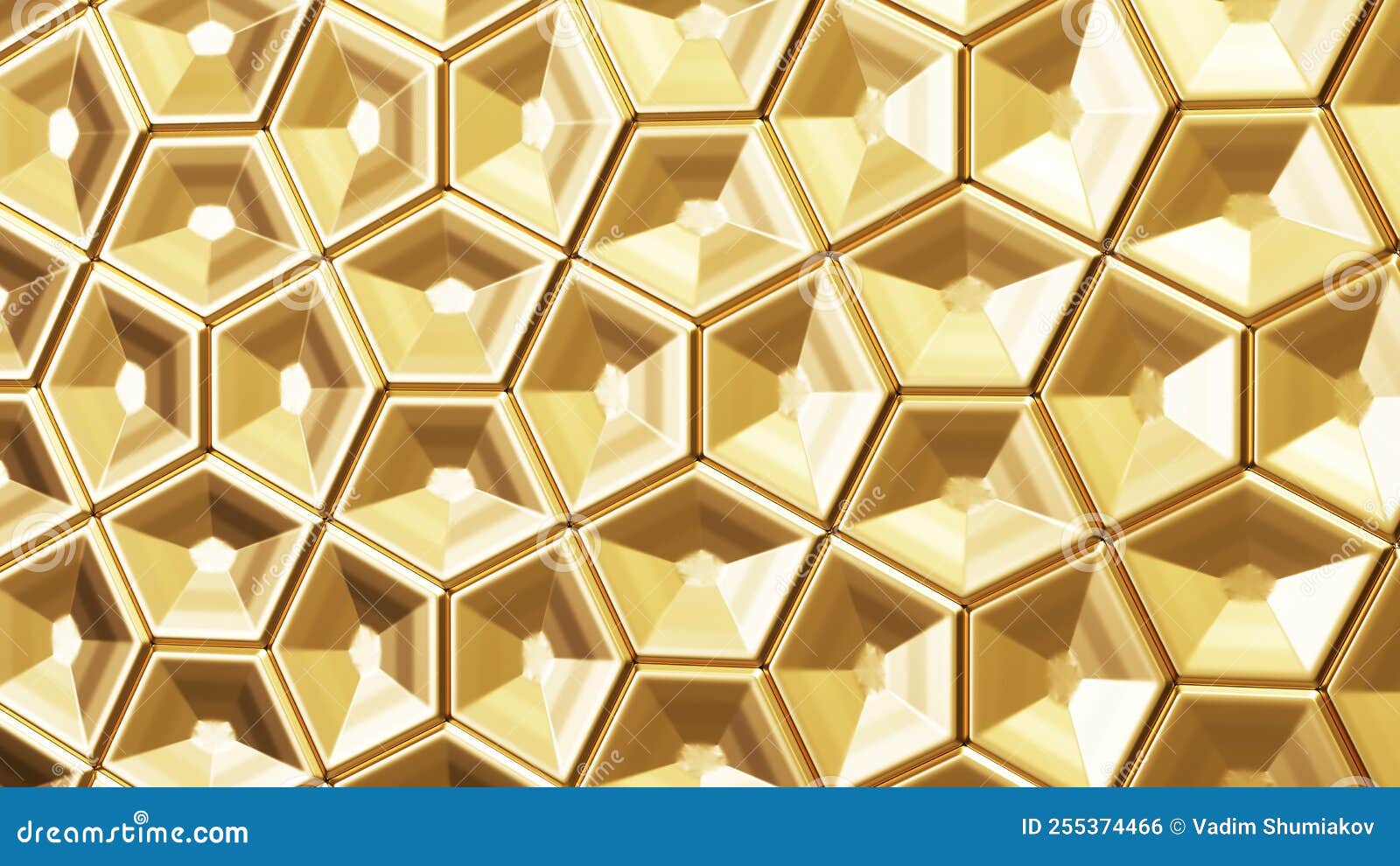 3d Render Gold Abstract Shape Stock Illustration - Illustration of ...