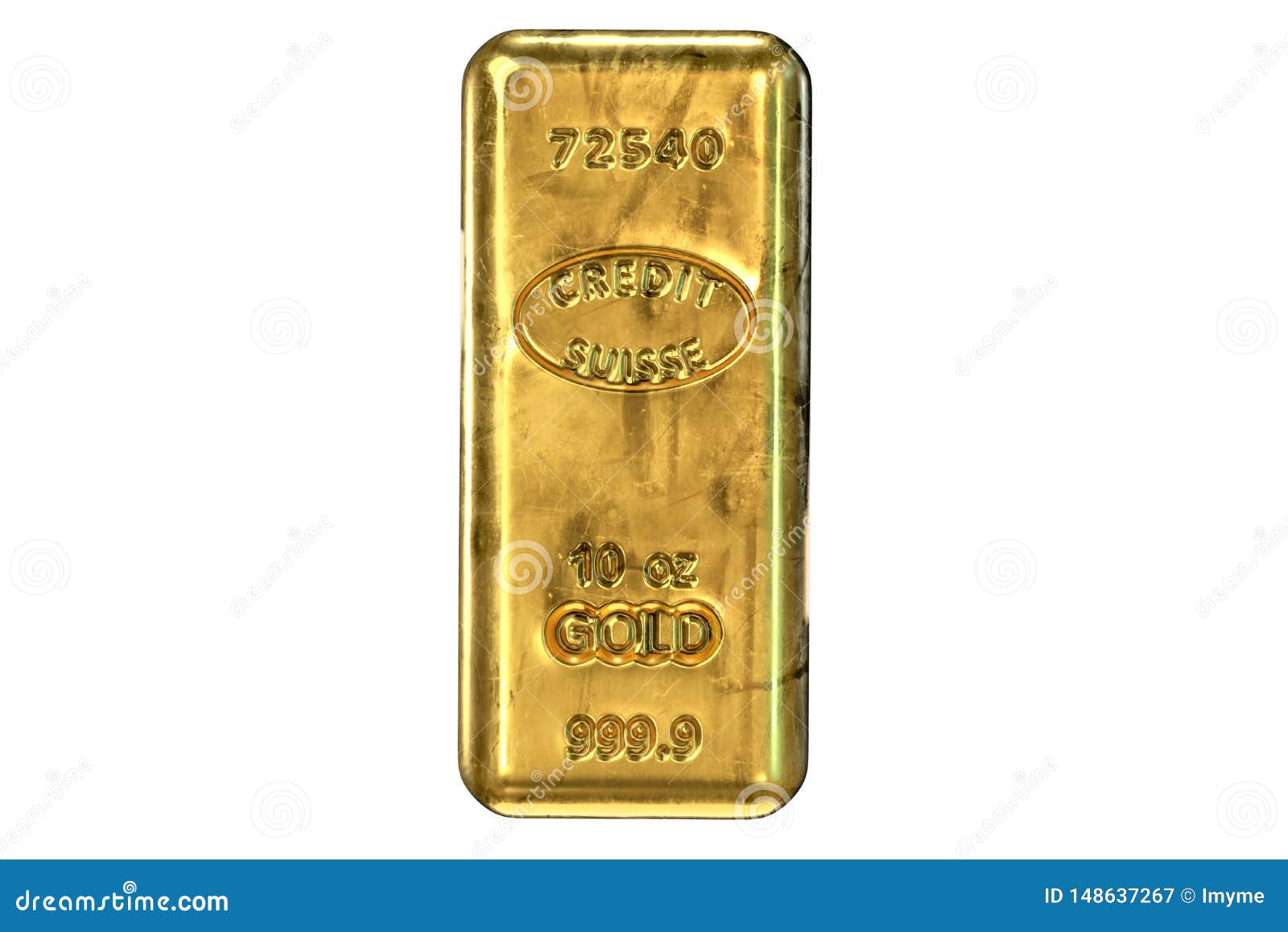 3D Render of Gold Bar Isolated on White Editorial Photography ...