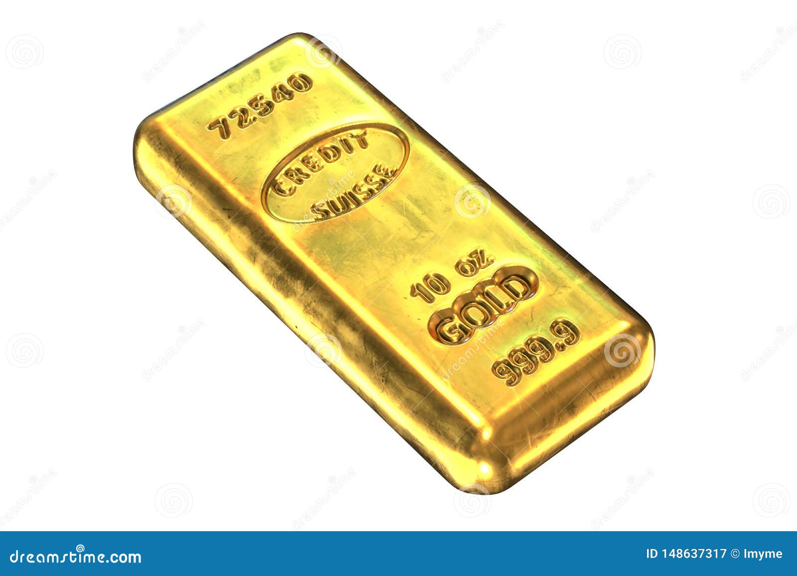 3D Render of Gold Bar Isolated on White Editorial Photography ...