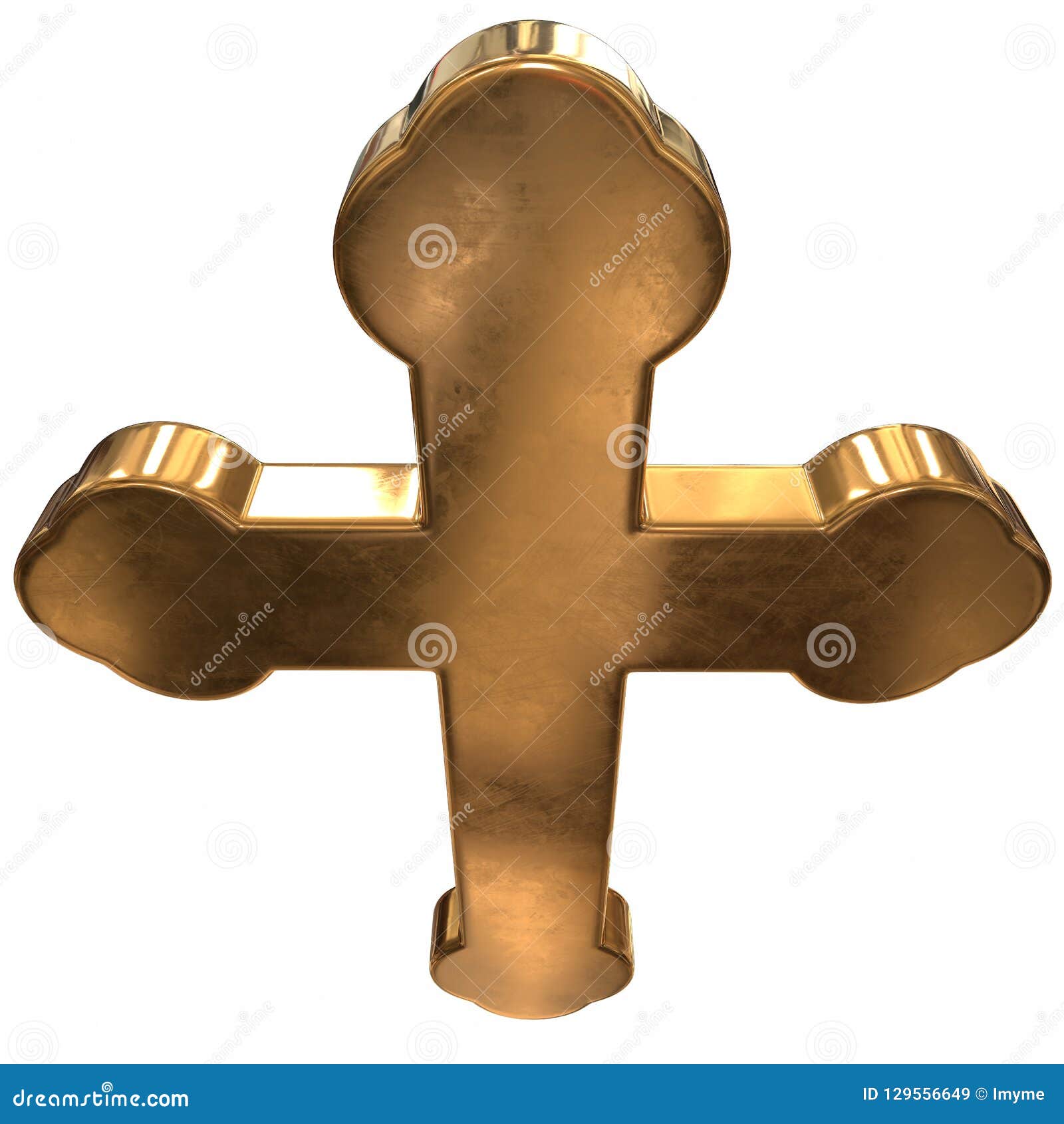 3D render of gold cross stock illustration. Illustration of faith ...