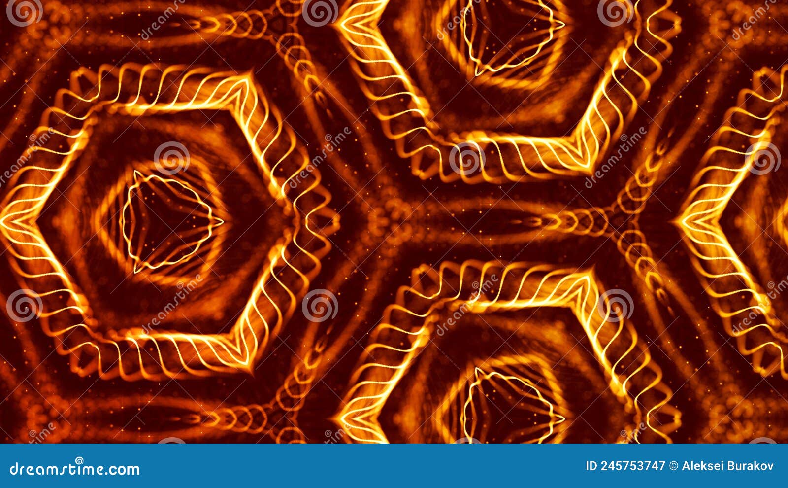 3d Render. Gold Motion Design Background with Symmetrical Pattern ...