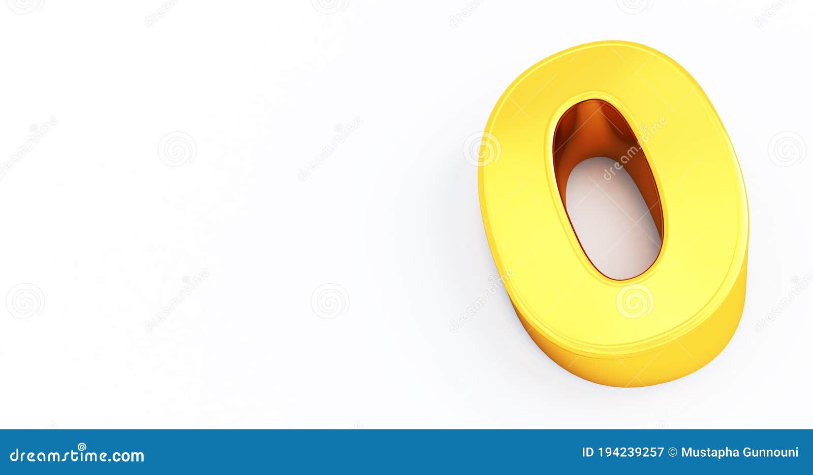 Gold Number 0 Zero Isolated White Background Stock Illustration ...