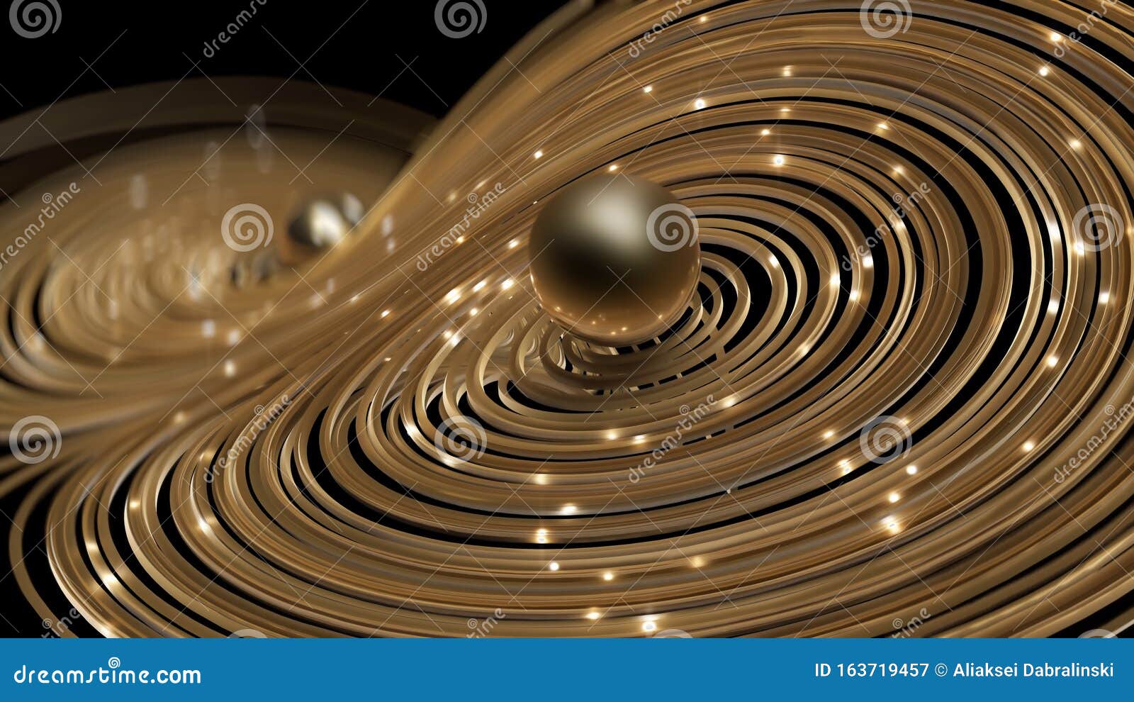 3d Render Gold Round Network with Shine Circles Background Stock ...