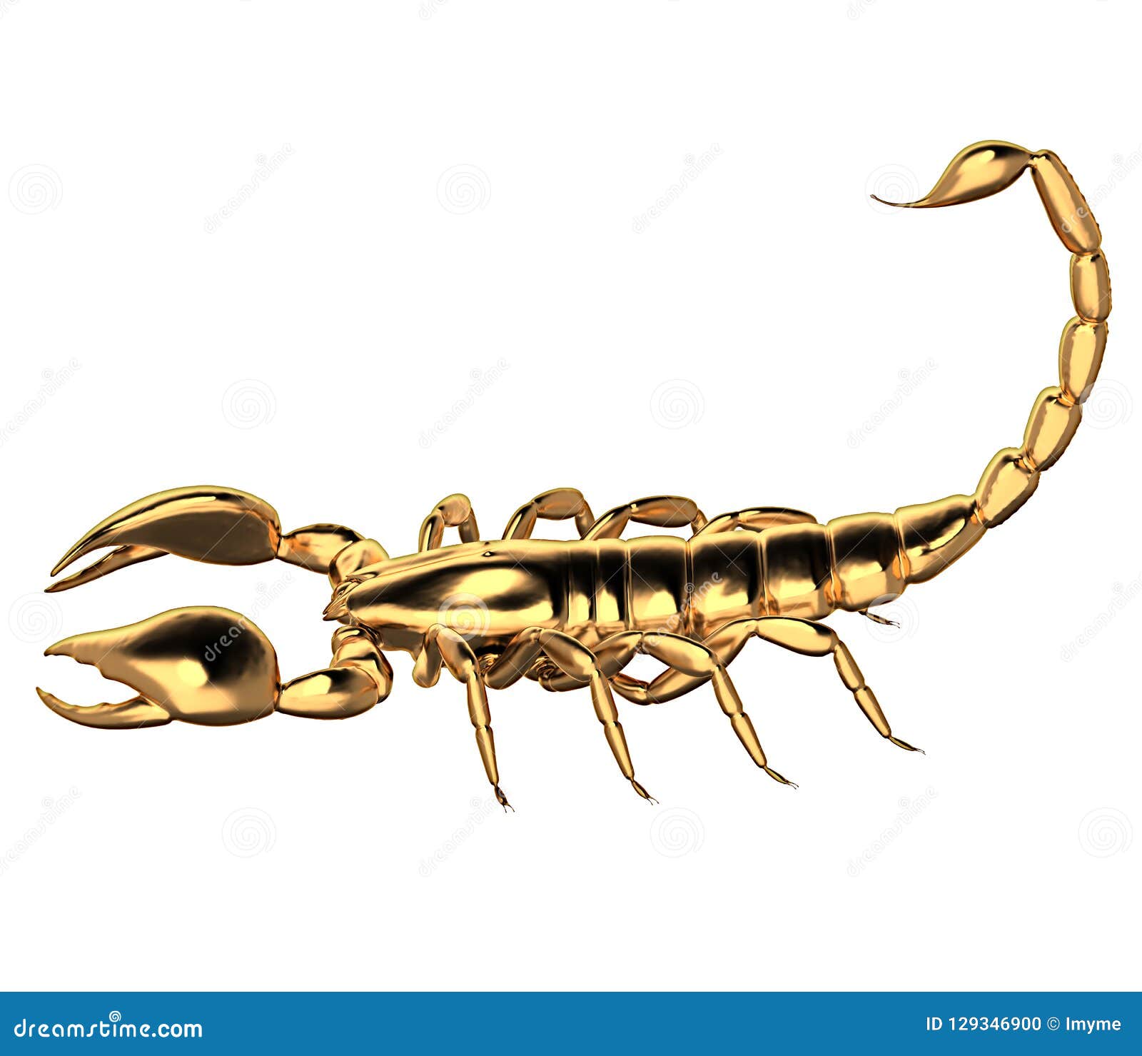 3d render of Gold Scorpion stock illustration. Illustration of golden ...