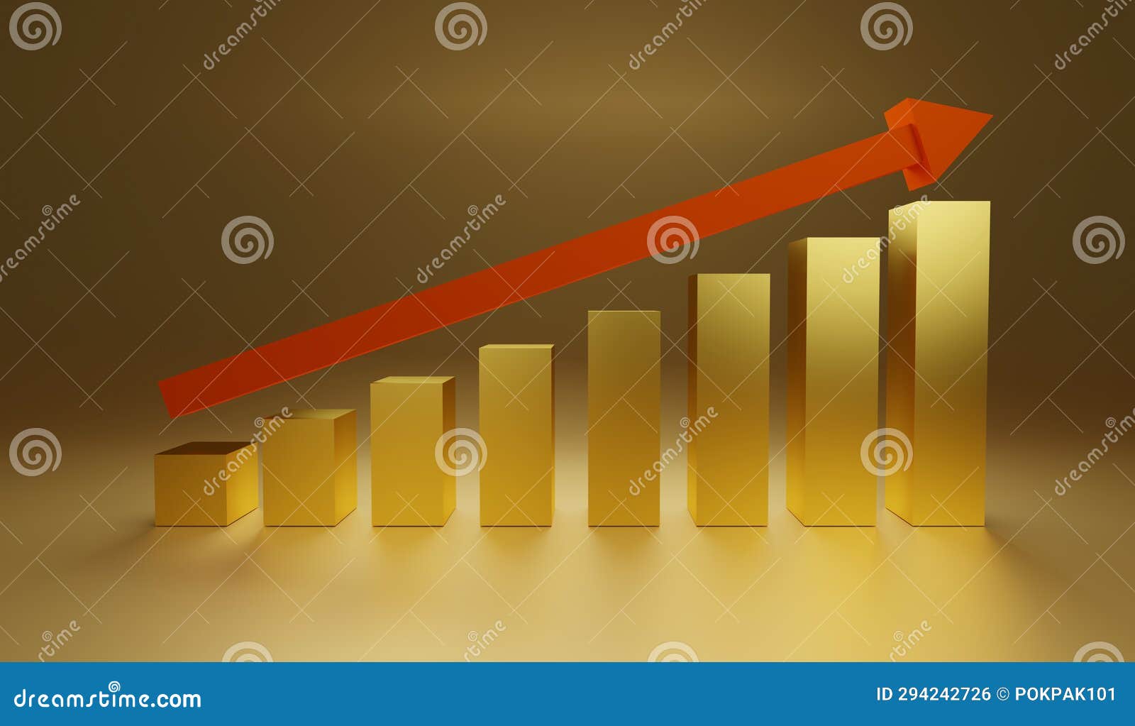 3D Render of Golden Bar Graph Growth and Up Arrow Stock Illustration ... 3D Render of Golden Bar Graph Growth and Up Arrow Stock Illustration ...