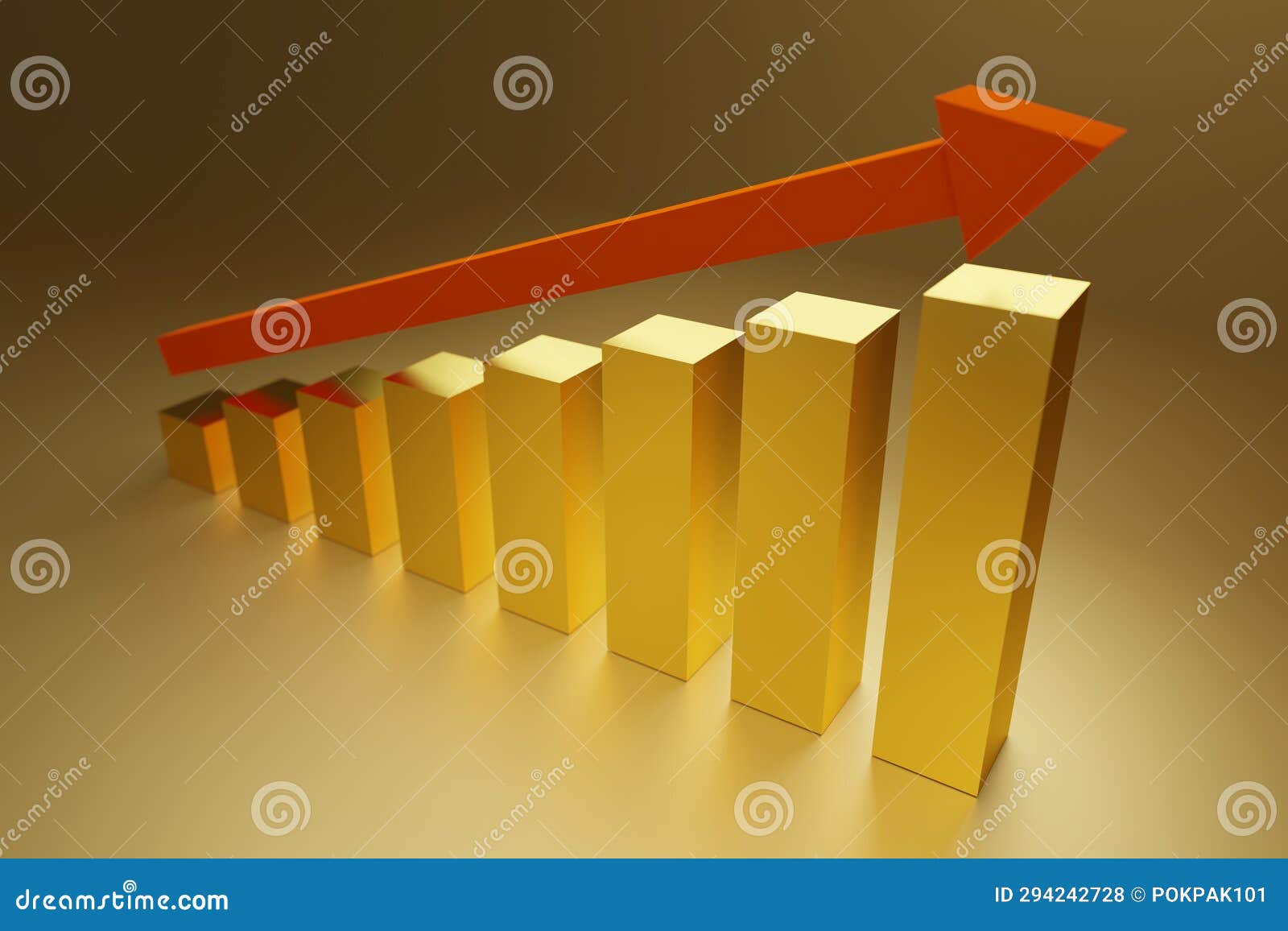 3D Render of Golden Bar Graph Growth and Up Arrow Stock Illustration ... 3D Render of Golden Bar Graph Growth and Up Arrow Stock Illustration ...