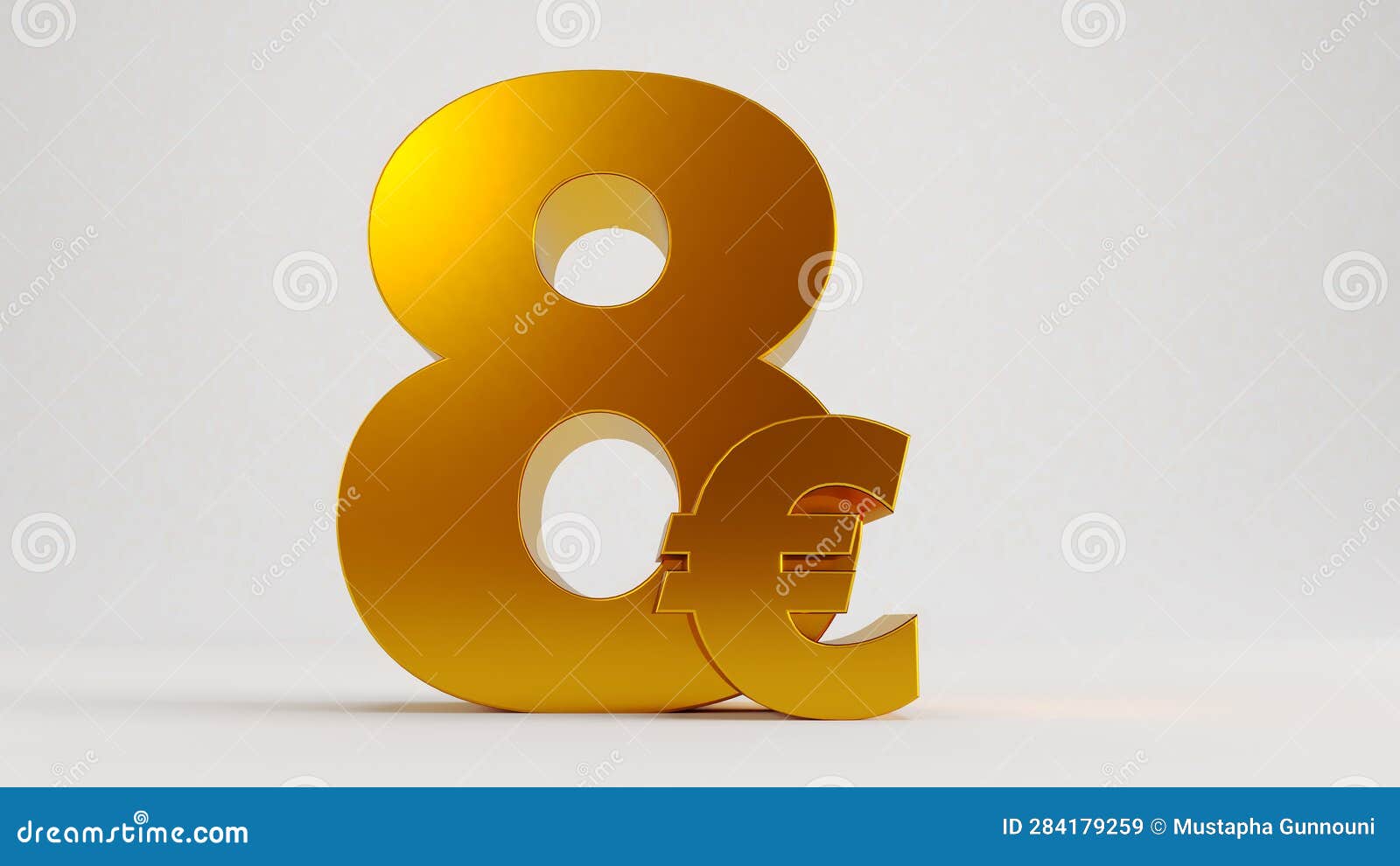 Golden Eight Hundred Thousand Dollars Isolaed On White Background, Gold ...