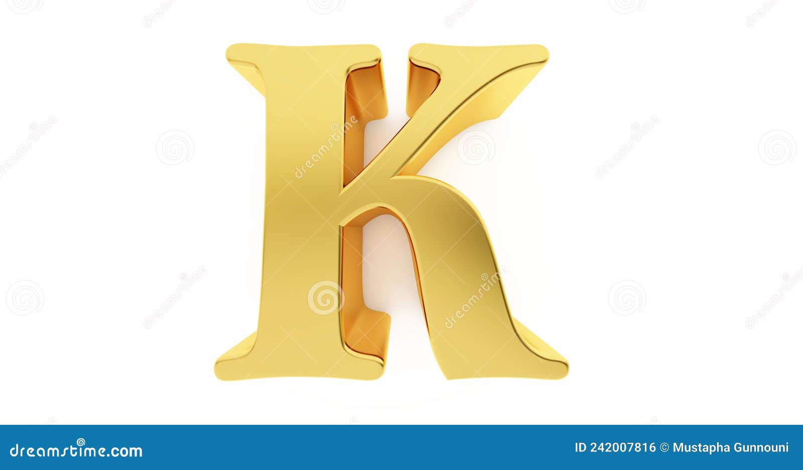 Golden Letter K Isolated on White Background Stock Illustration ...