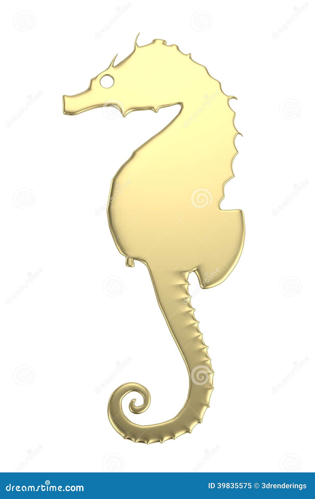 3d Render of Golden Seahorse Stock Illustration - Illustration of model ...
