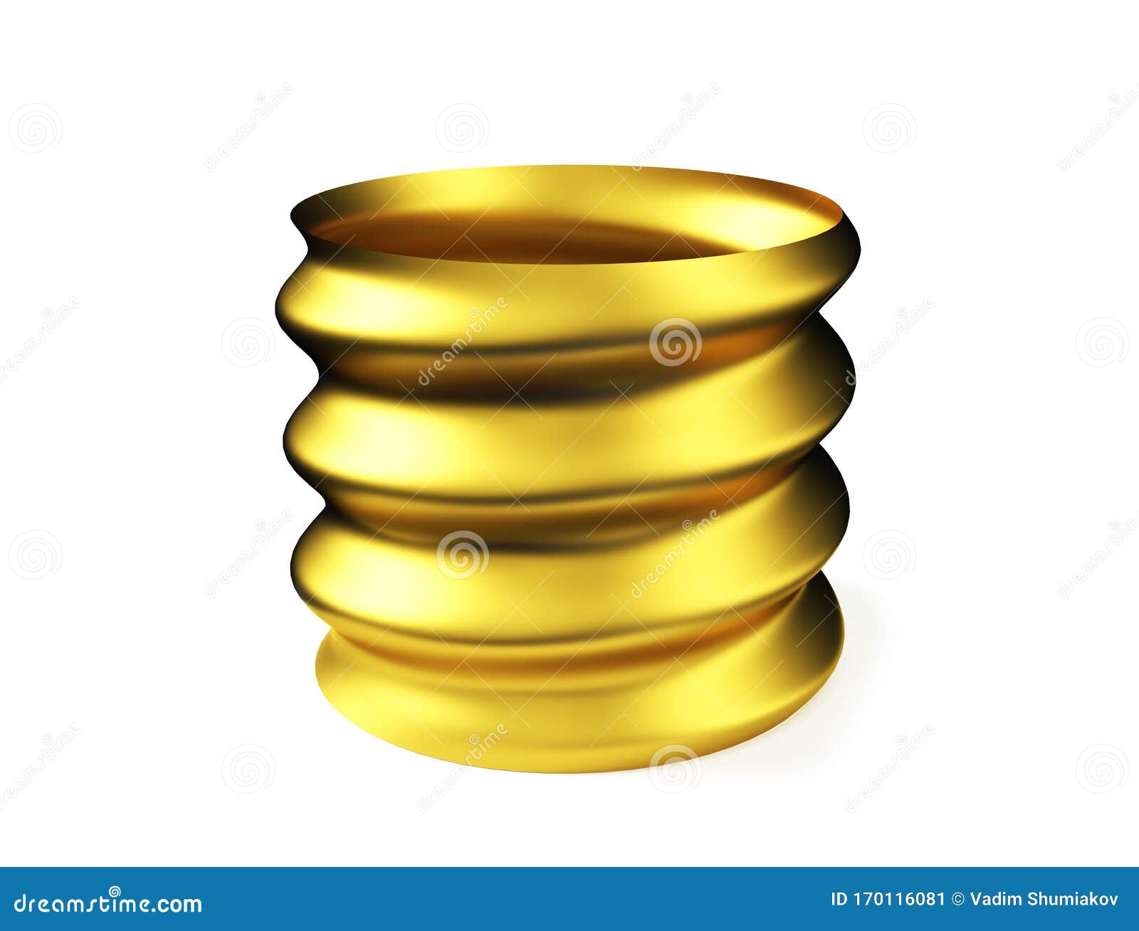 3d Render of Golden Spring on White Stock Illustration - Illustration ...