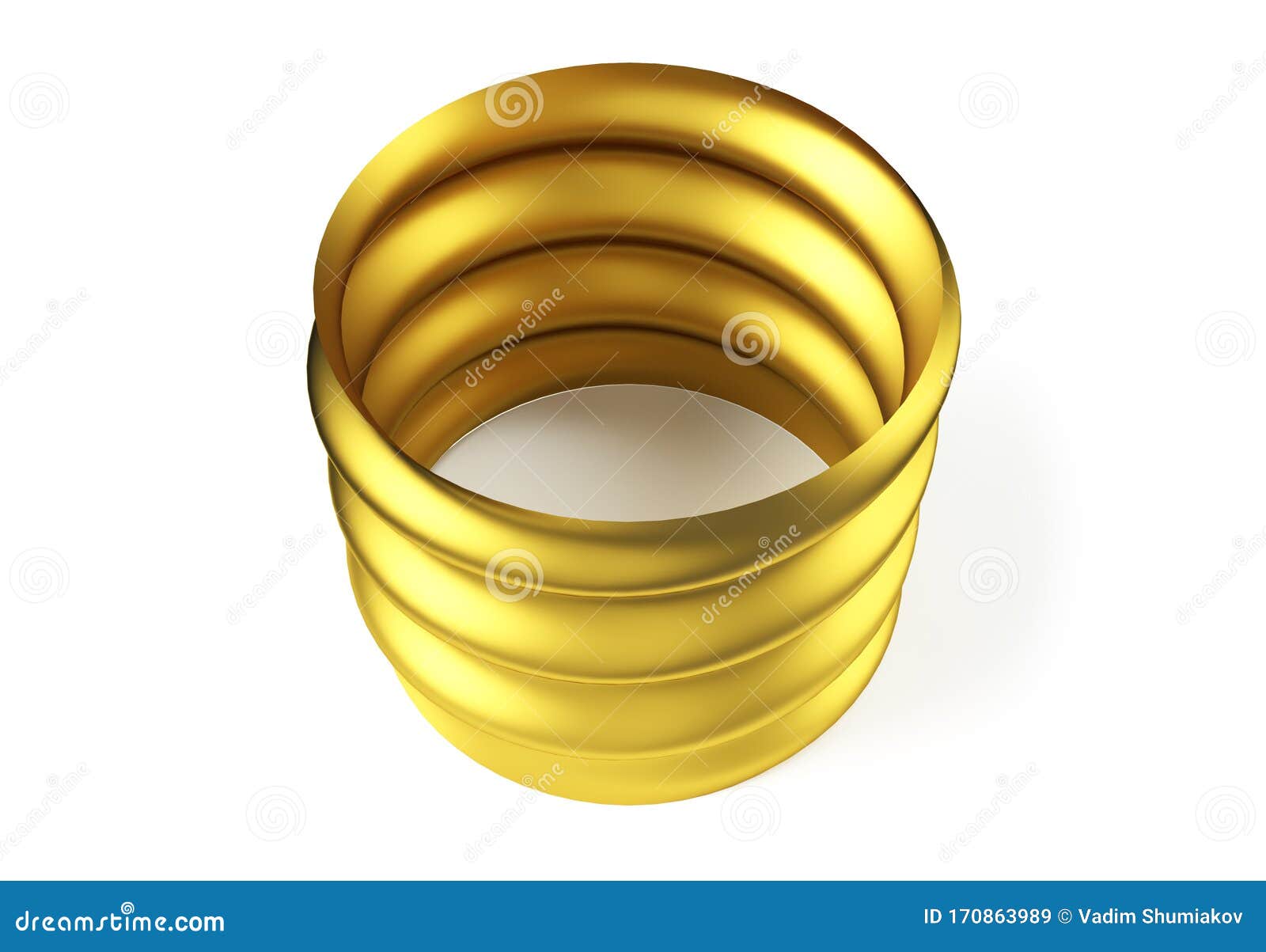 3d Render of Golden Spring on White Stock Illustration - Illustration ...