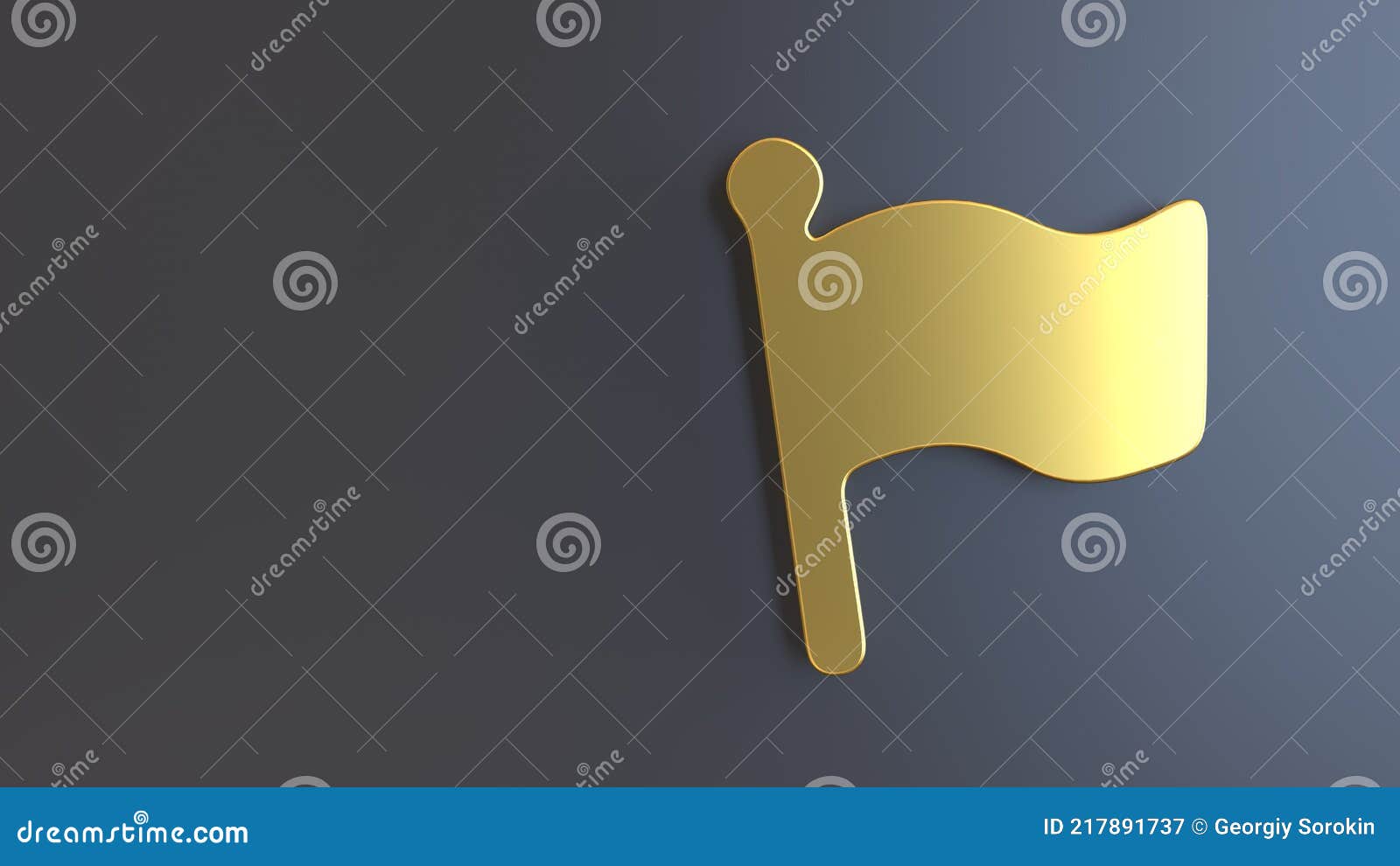 3d Render Golden Symbol Flag Stock Illustration - Illustration of ...