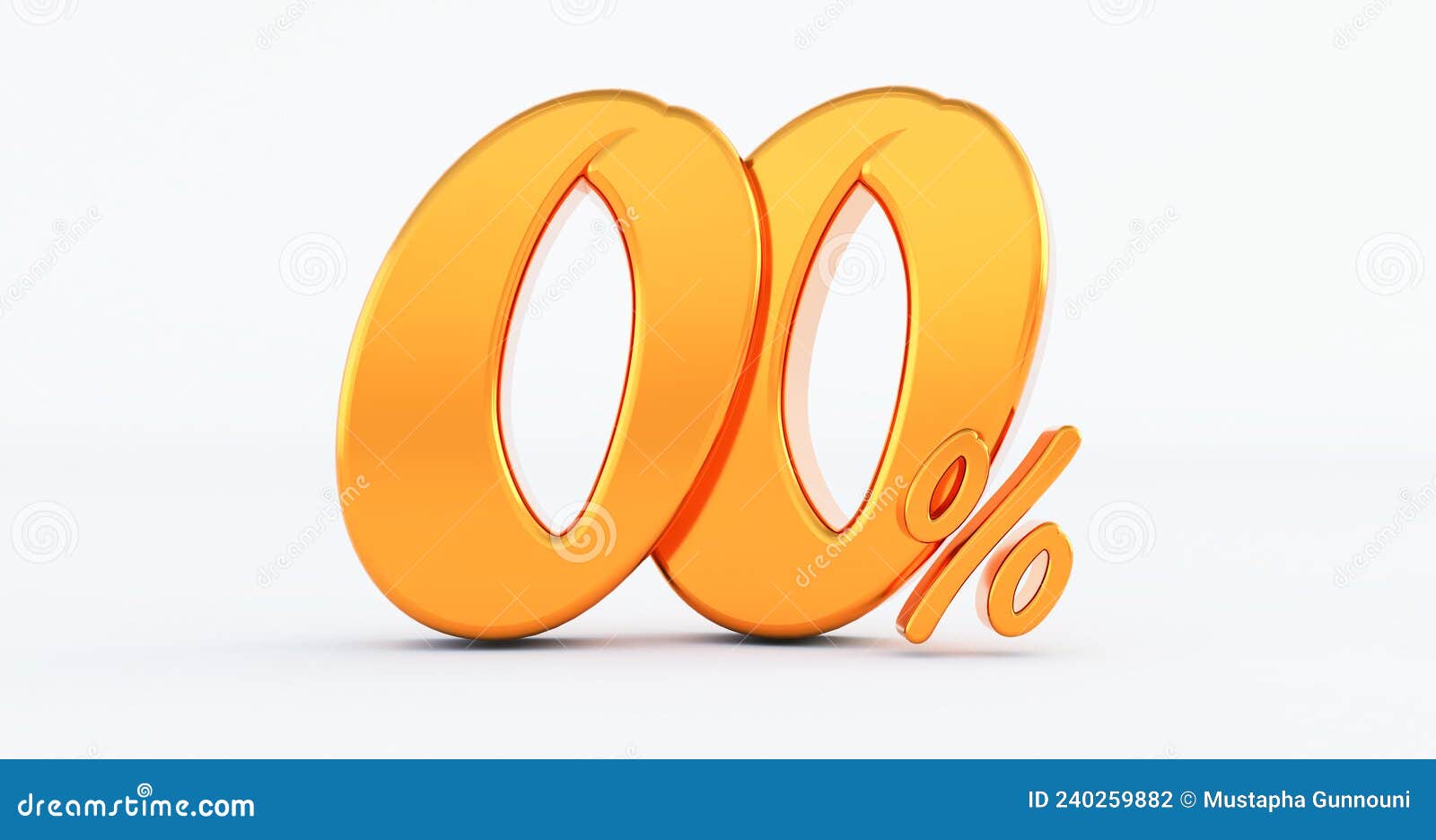 Golden Zero Percent Isolated on White Background Stock Illustration ...