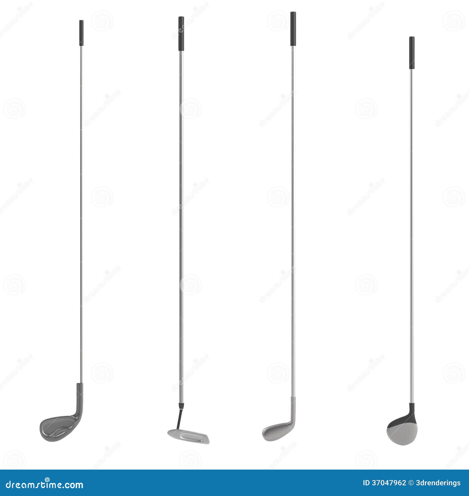3d render of golf poles stock illustration. Illustration of golf - 37047962