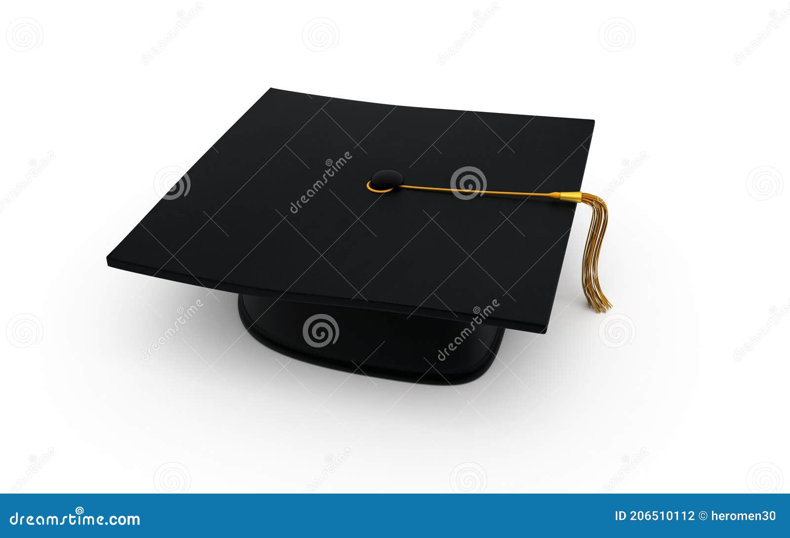 3D Render Of Graduation Cap On Class Of 2025 On White Background Stock ...
