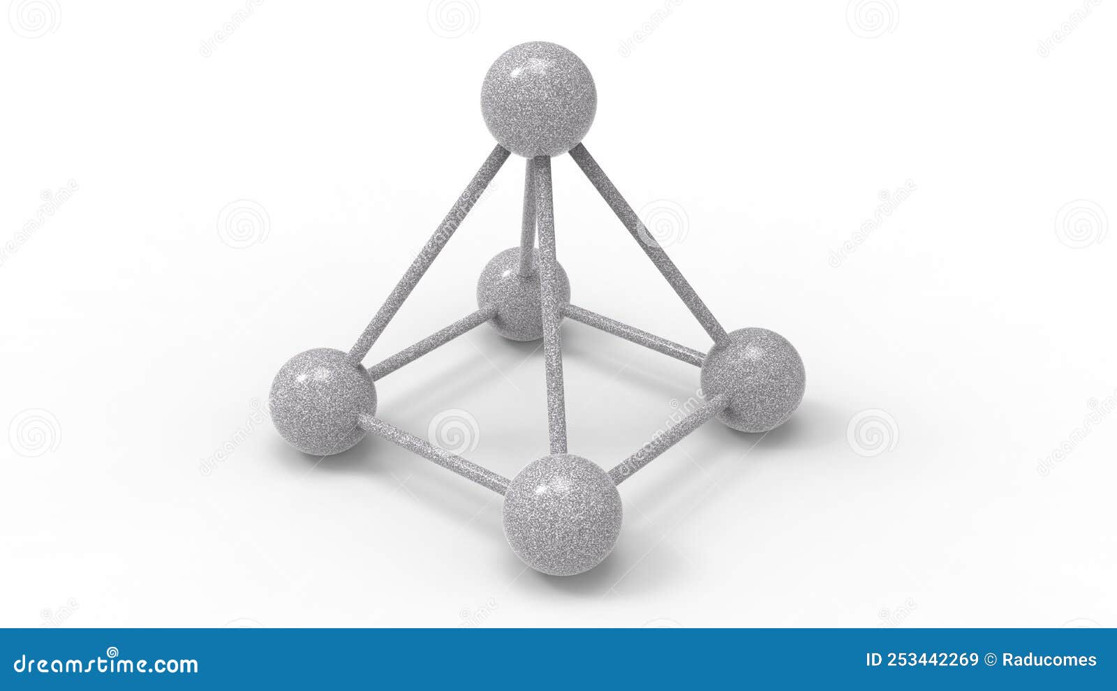 3D Render - Granite Textured Atom Pyramid Stock Illustration ...