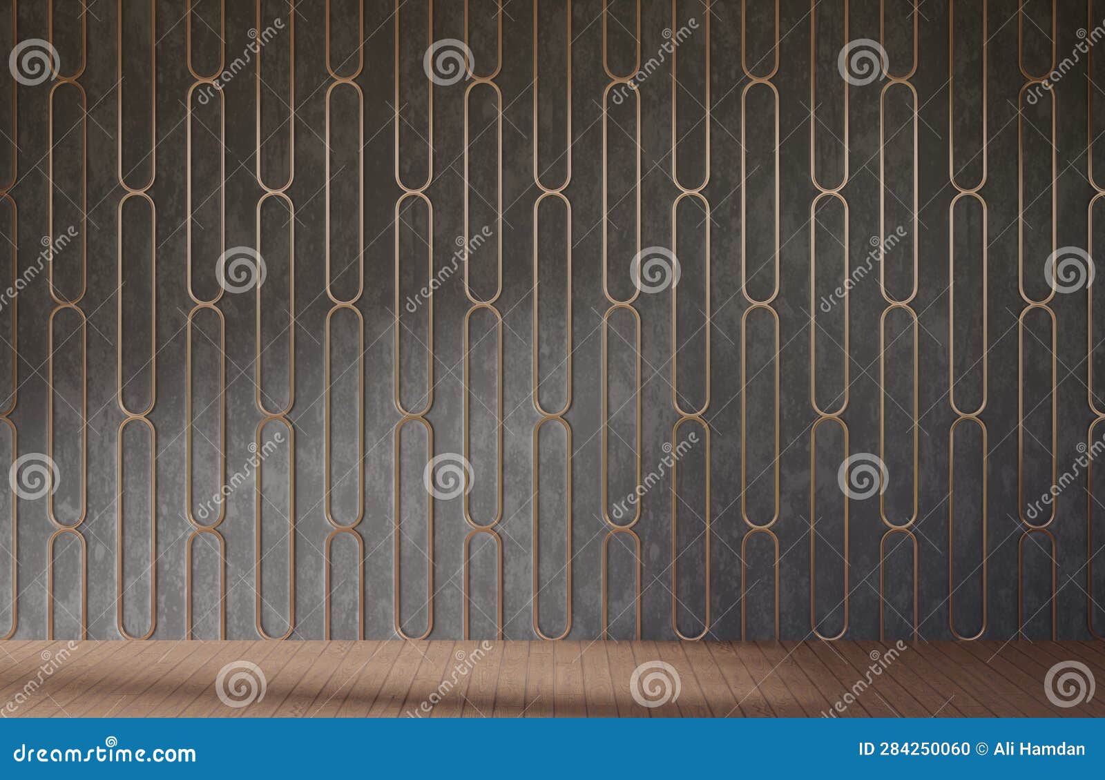 3D Render Gray Backdrop Wall Panel Decoration with Wood Floor Stock ...