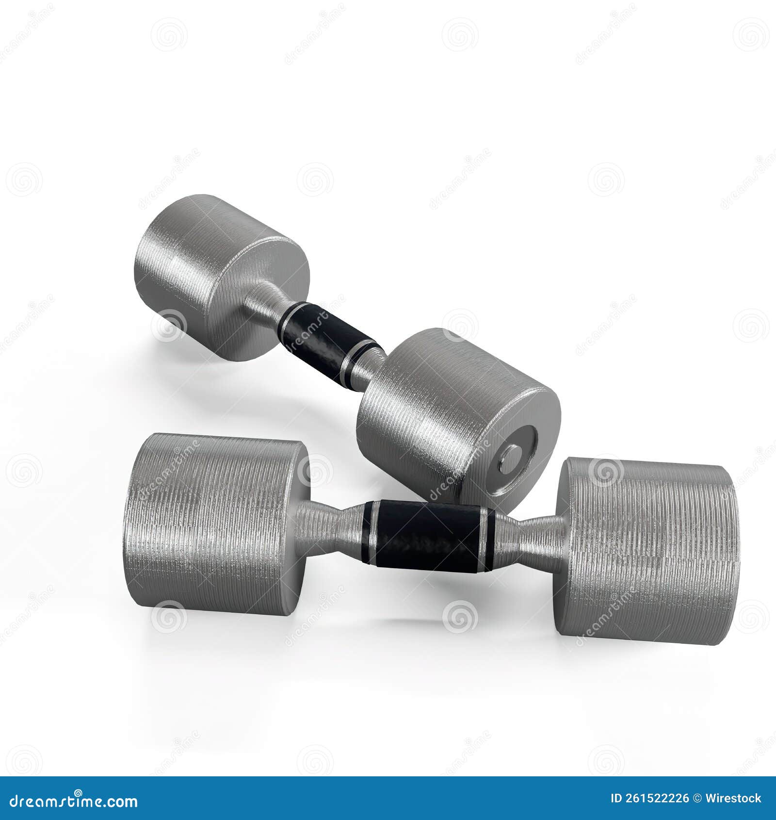 3D Render of Gray Gym Weights Isolated on a White Background Stock ...
