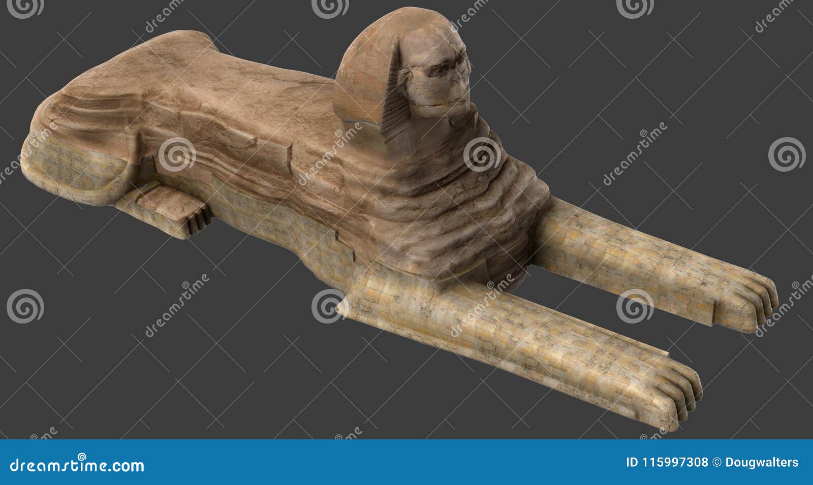 Sphinx 3D render stock illustration. Illustration of desert - 115997308