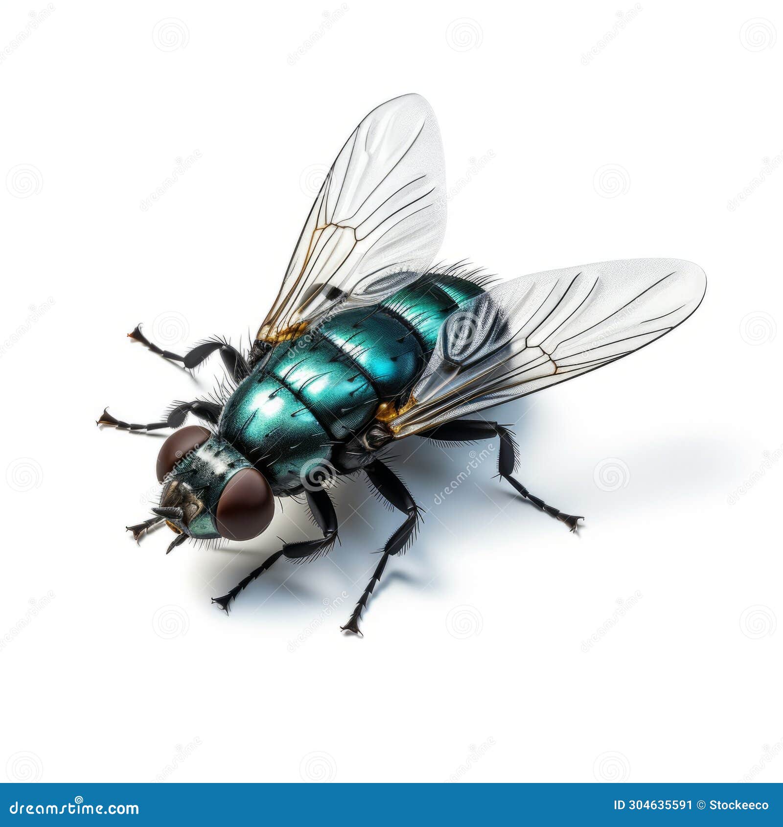 3d Render of Green Fly on White Background Stock Illustration ...